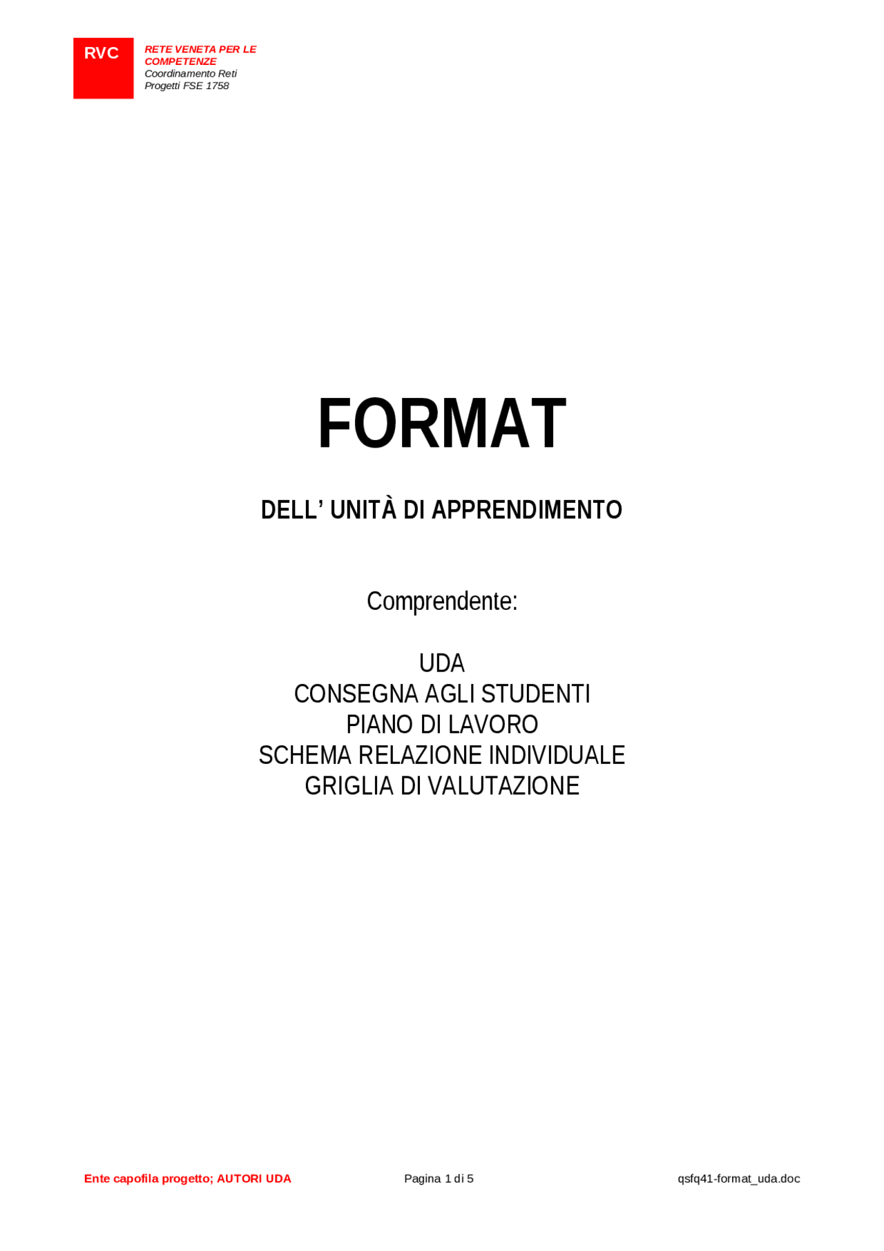 Format UDA INTERDISCIPLINARE - Docsity