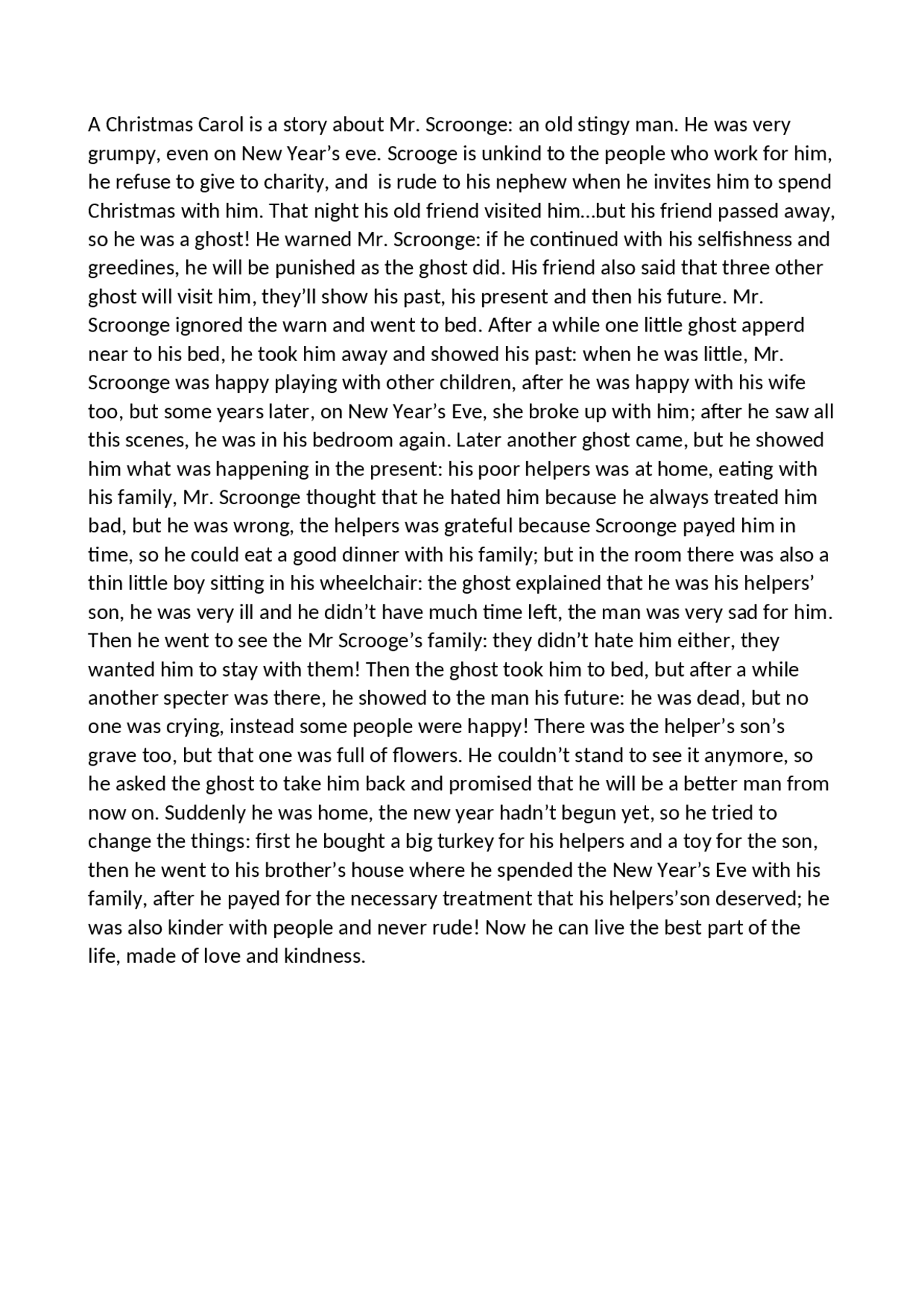 A Christmas Carol summary | Sintesi del corso di Inglese | Docsity