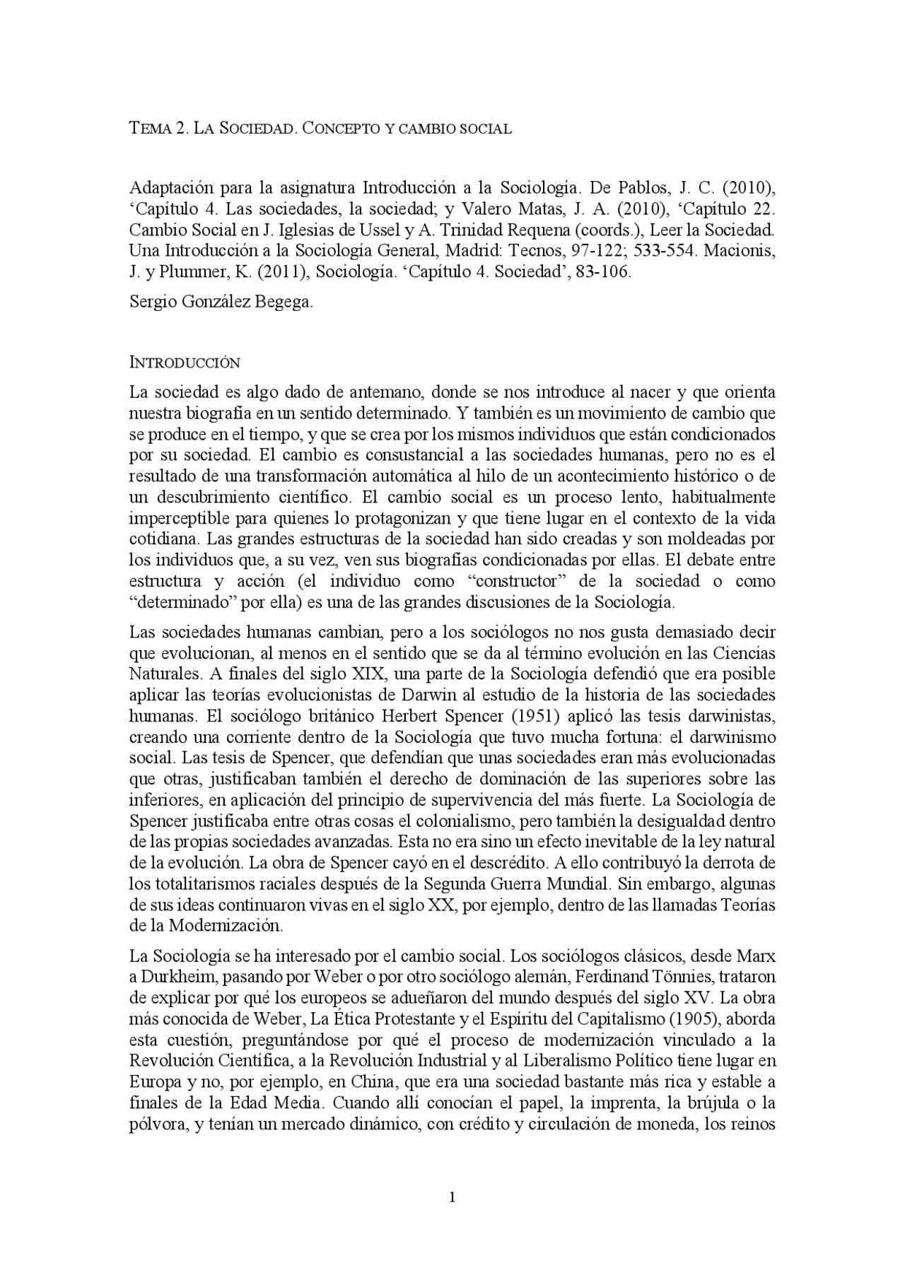 Apuntes De Sociología Docsity
