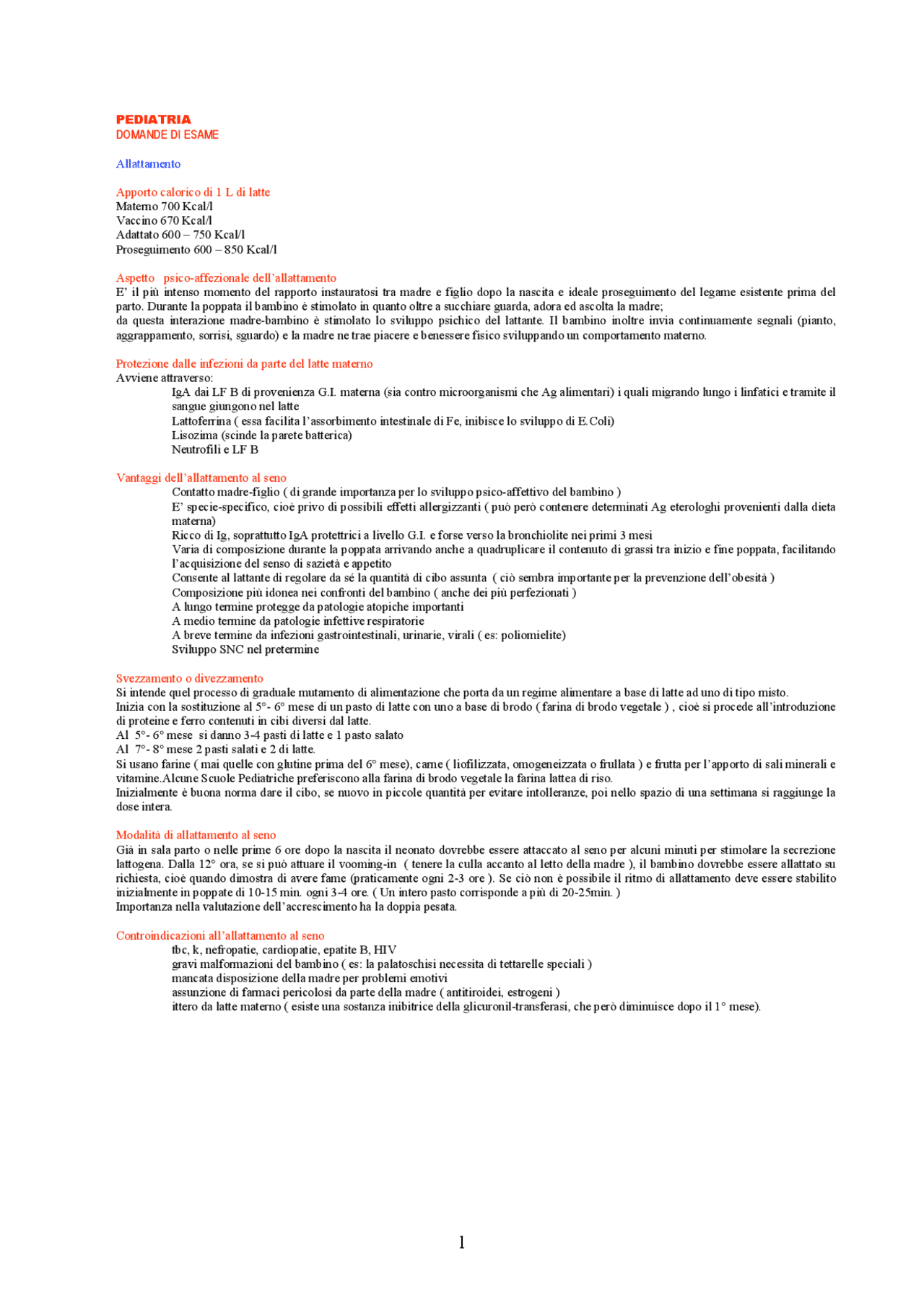 Pediatria Domande Esame Prove Desame Di Pediatria Docsity