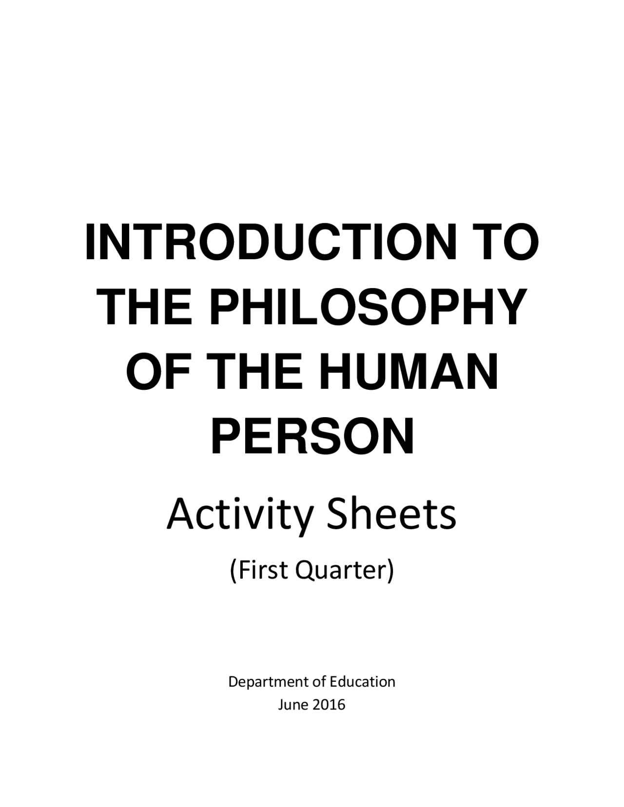Introduction To Philosophy Docsity