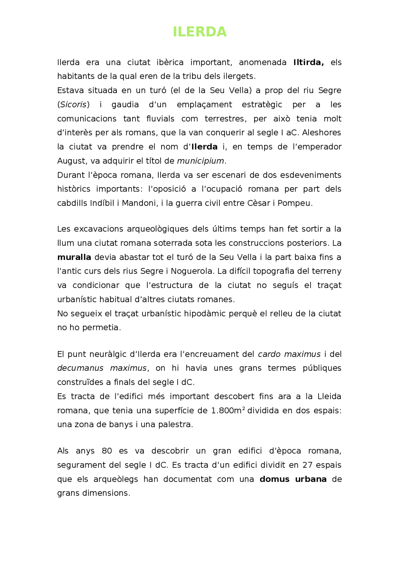Ilerda Llatí Proves Pau Docsity