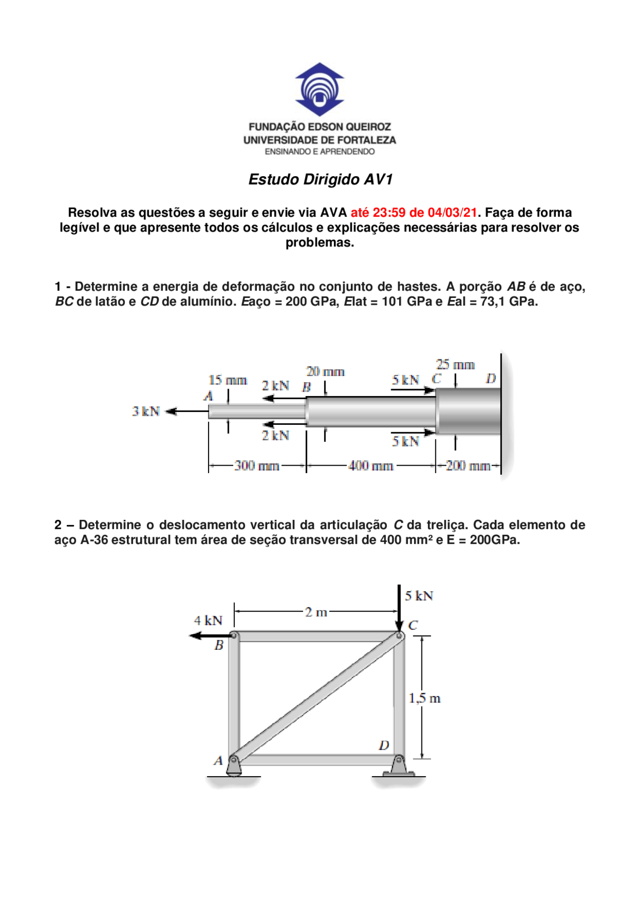 Trabalho De Resistência Dos Materiais 2 Trabalhos Resistência Dos