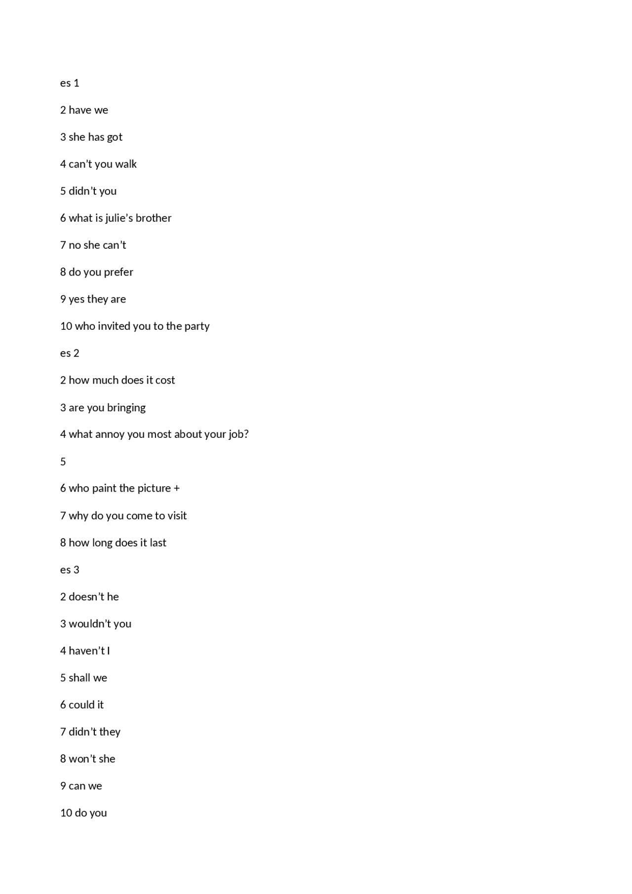 English exercises: note - Docsity