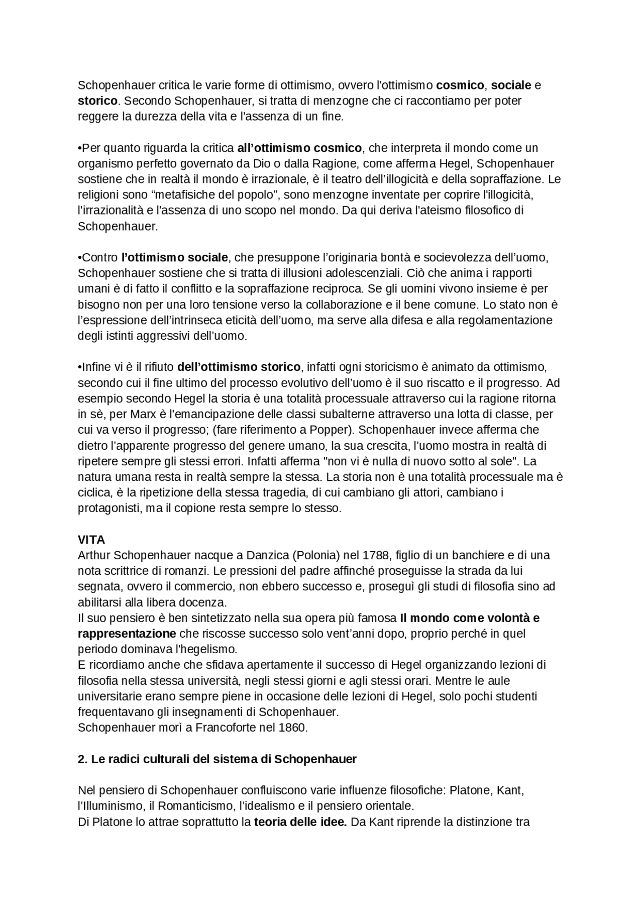 Schopenhauer E Kierkegaard Docsity