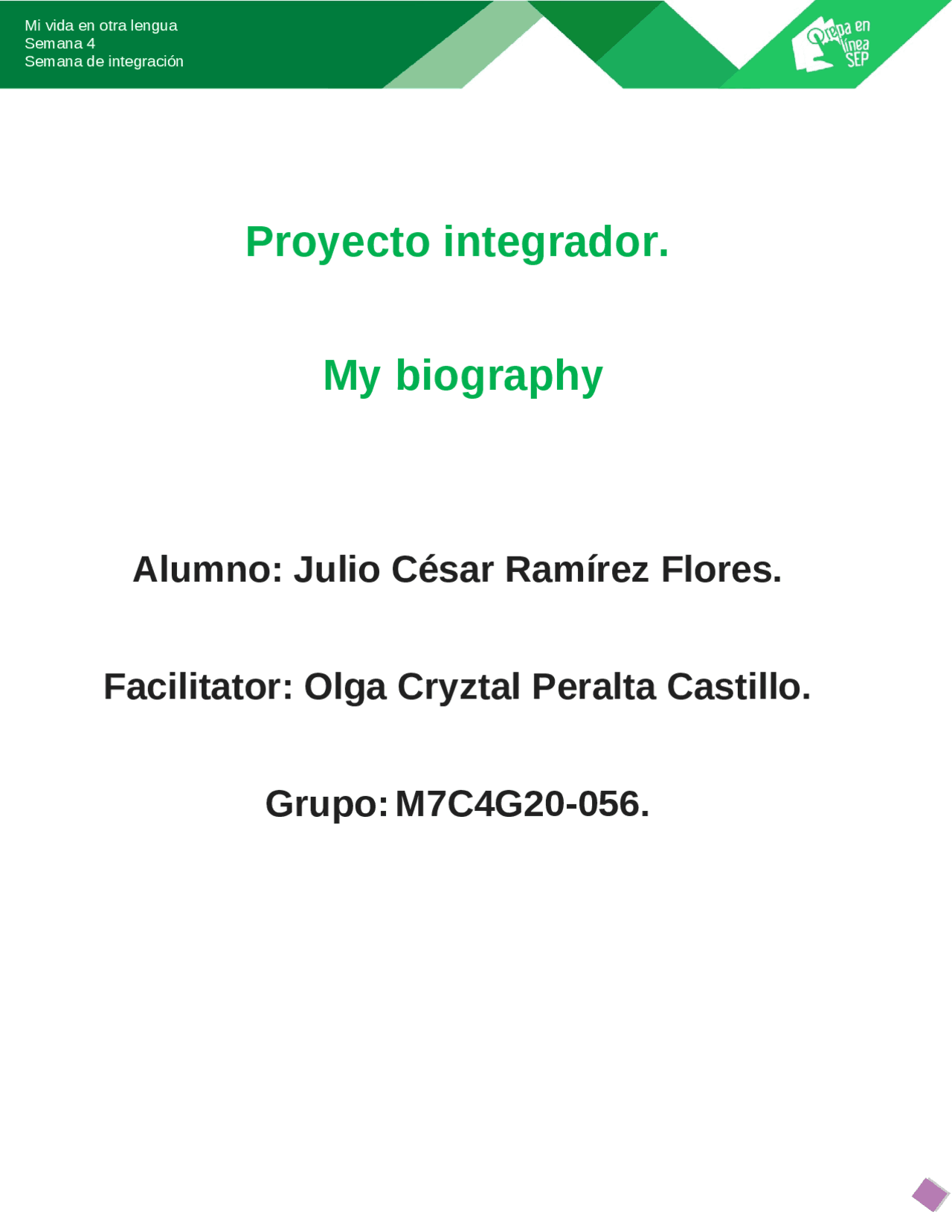 Proyecto Integrador Modulo 6 Exámenes De Inglés Docsity
