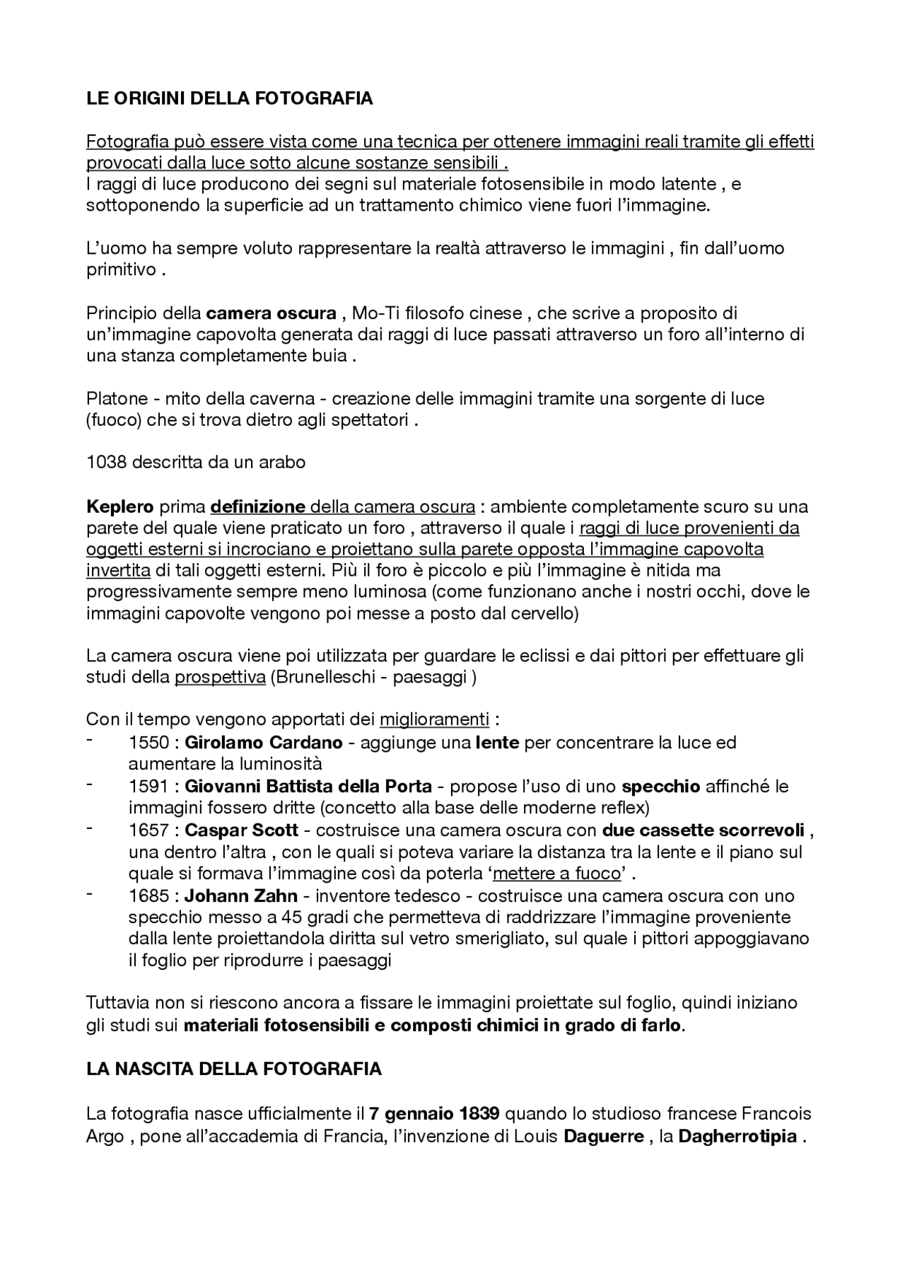 STORIA DELLA FOTOGRAFIA - Docsity