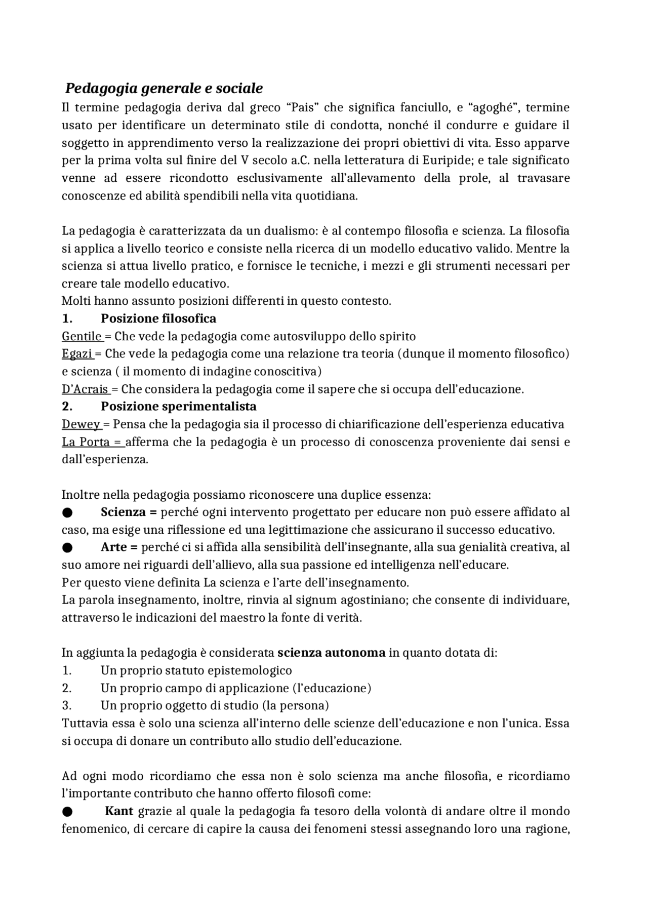 Appunti Completi Pedagogia Generale E Sociale E Campus Appunti Di