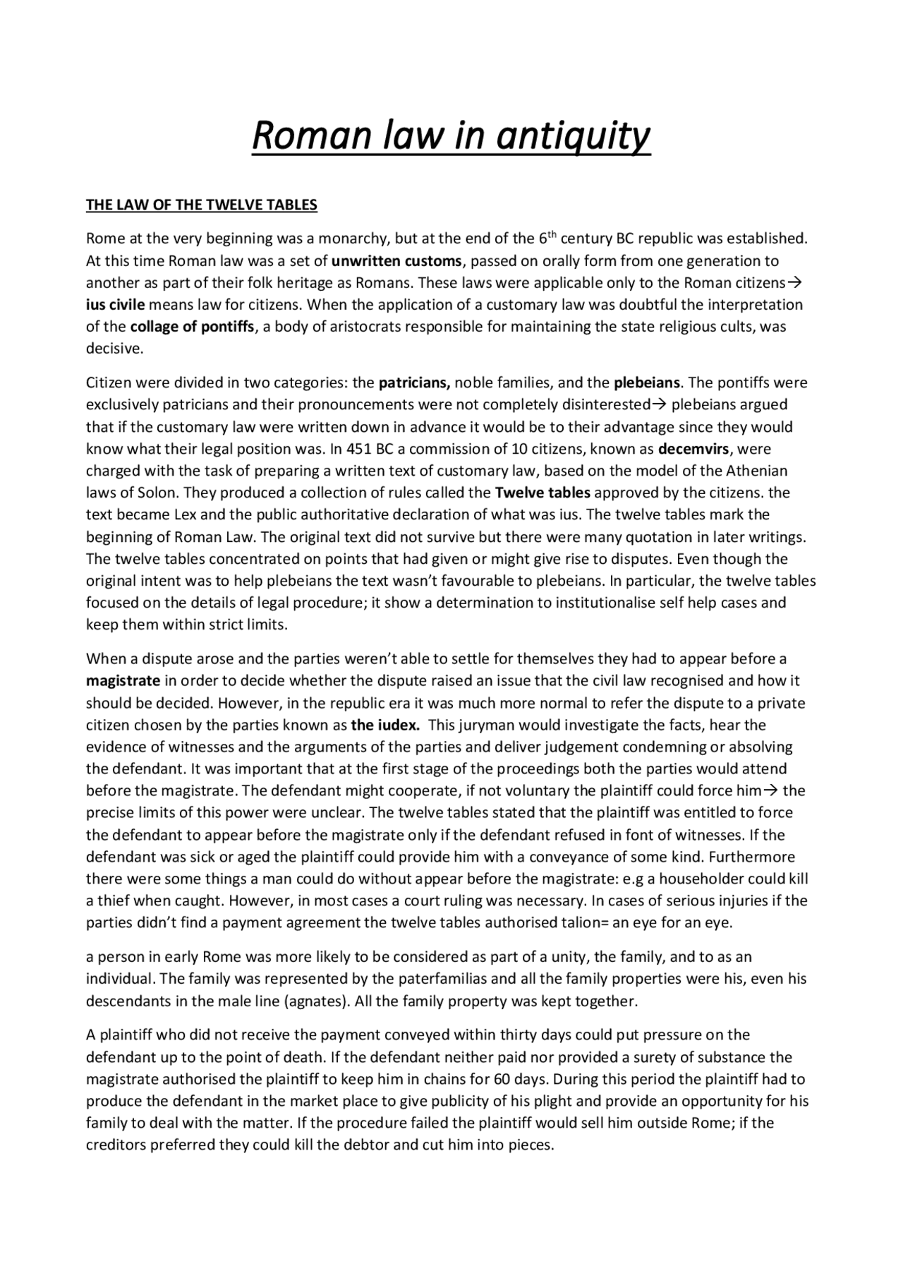 Roman Law in European History - Docsity