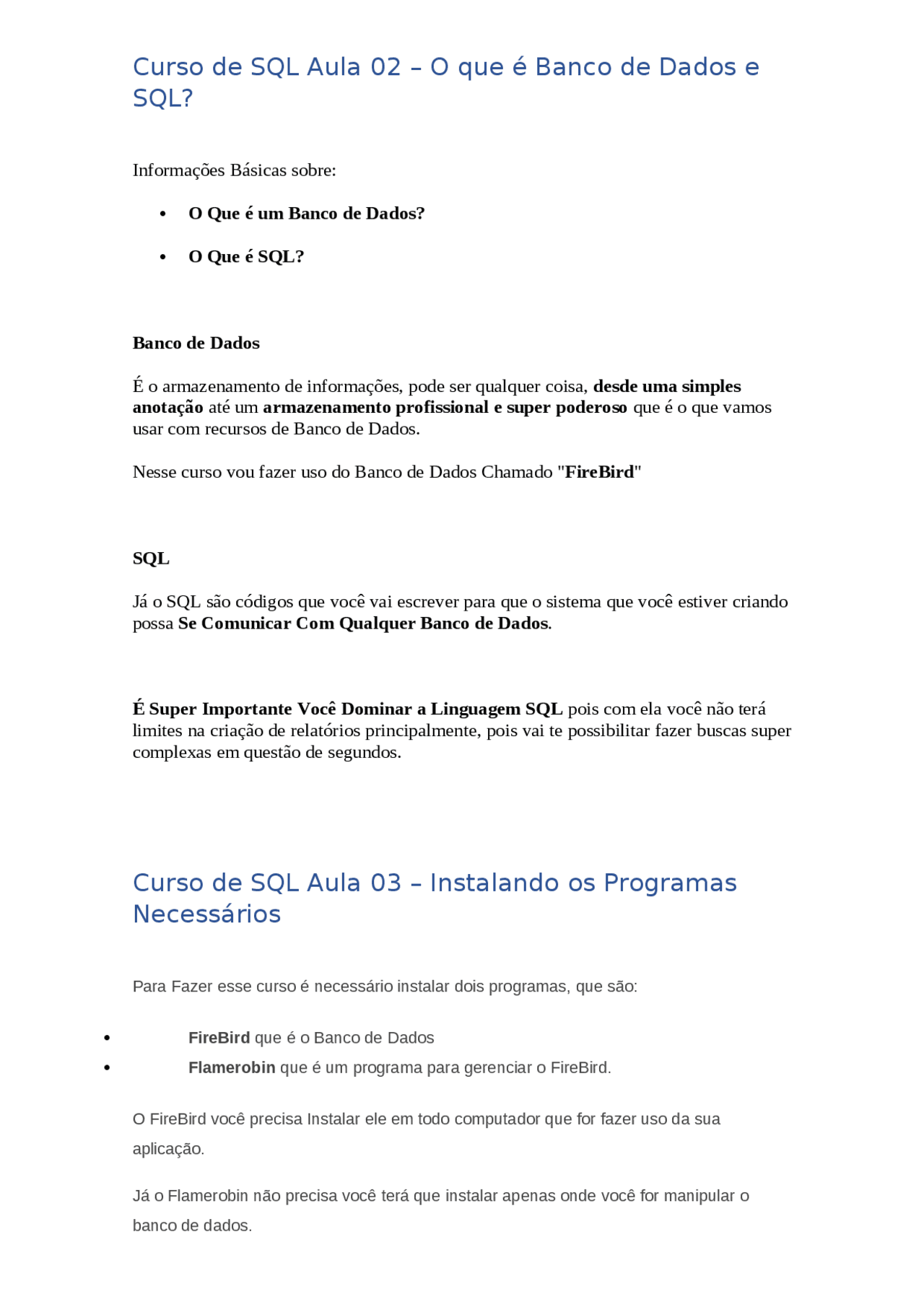 Curso Sql Módulo Básico Docsity