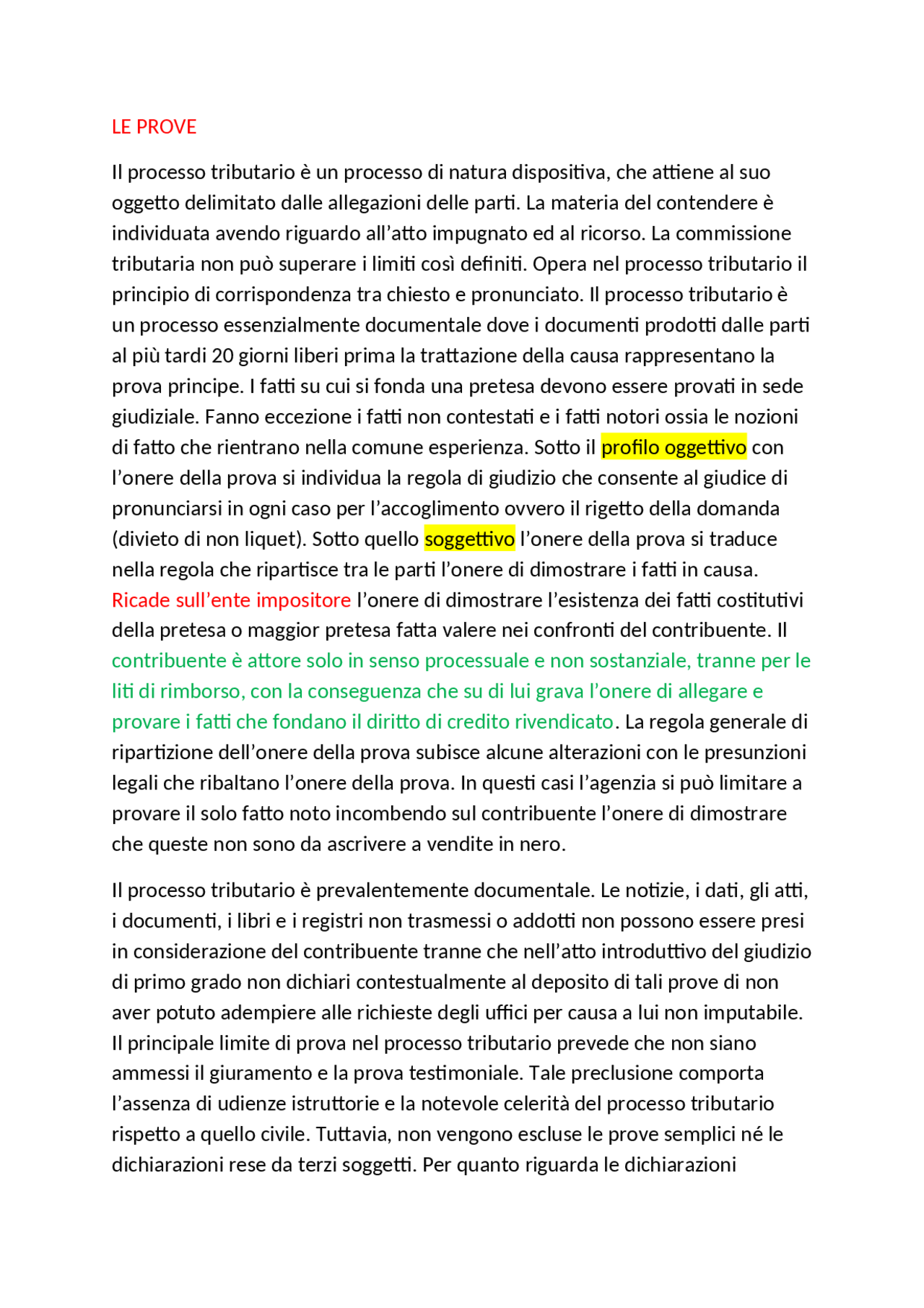 Riassunti Diritto Tributario Docsity