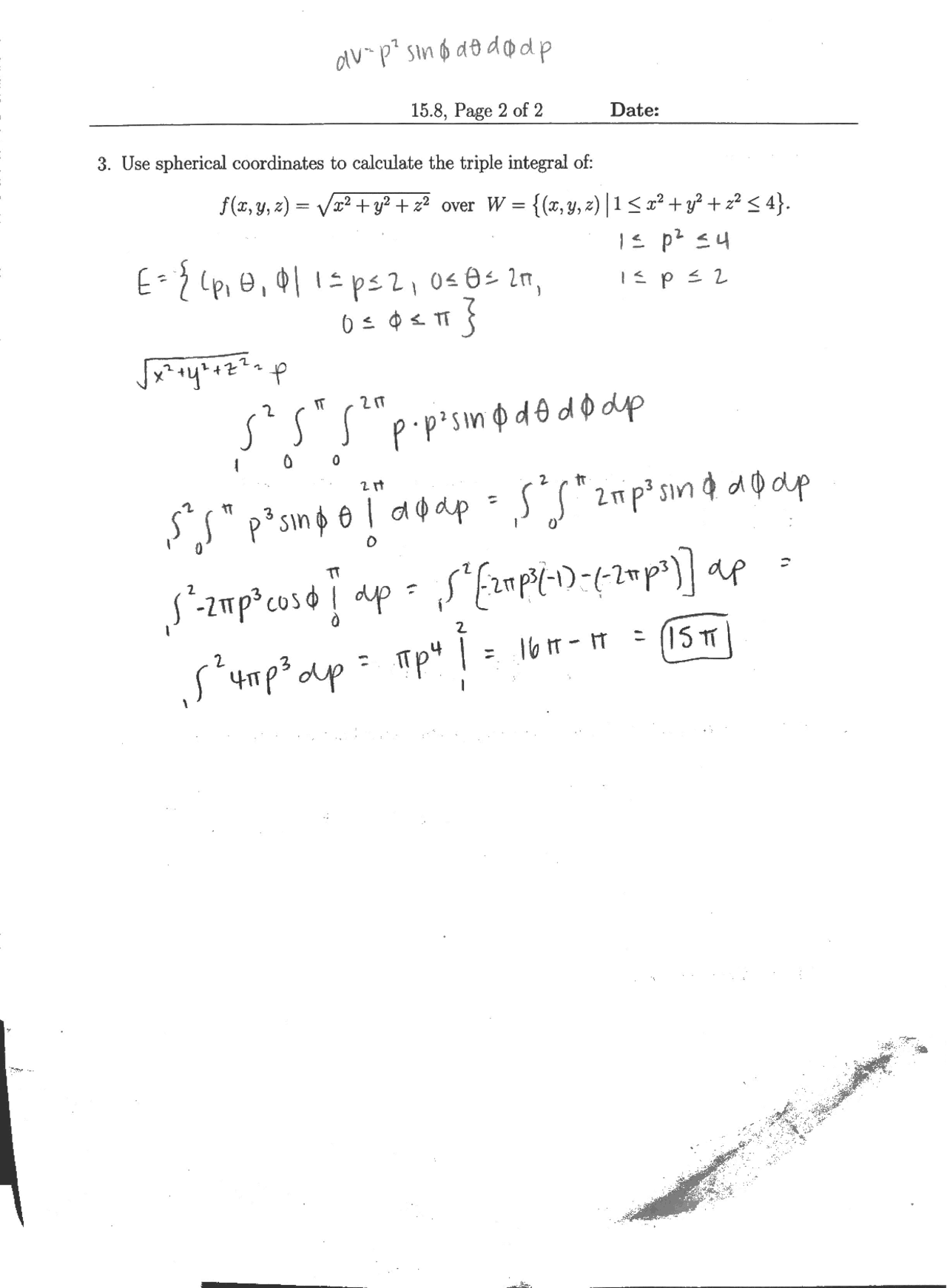Calculus 3 Homework Problem Docsity
