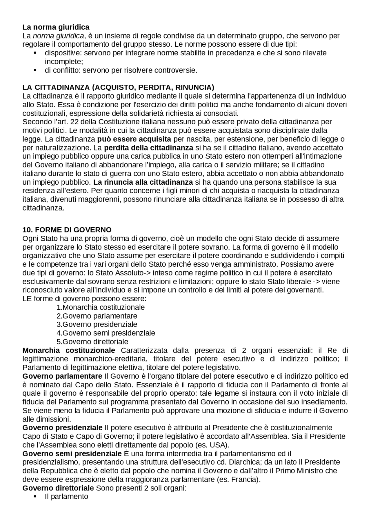 Istituzione Di Diritto Pubblico Domande Aperteecampus Docsity