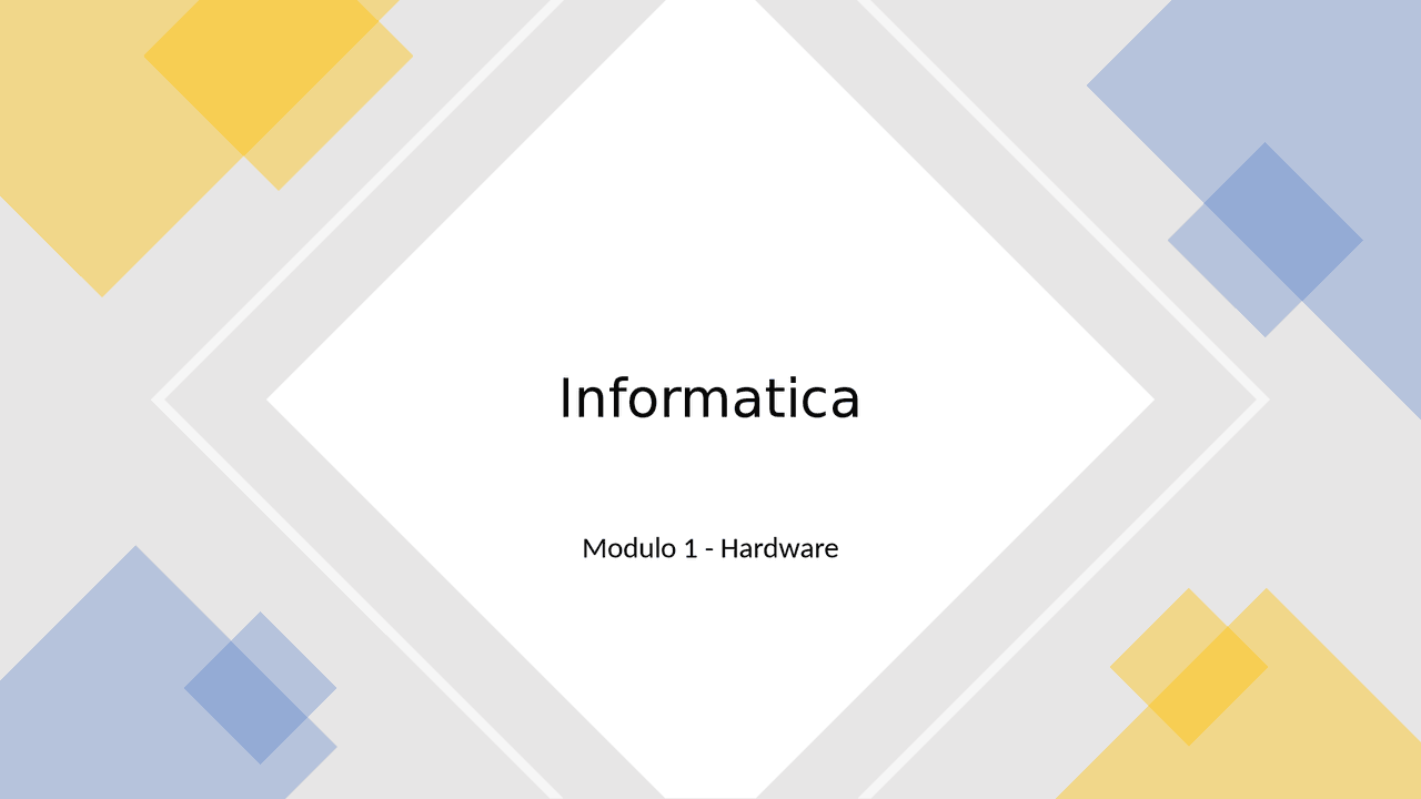 Introduzione Allinformatica Hardware Parte 1 Dispense Docsity