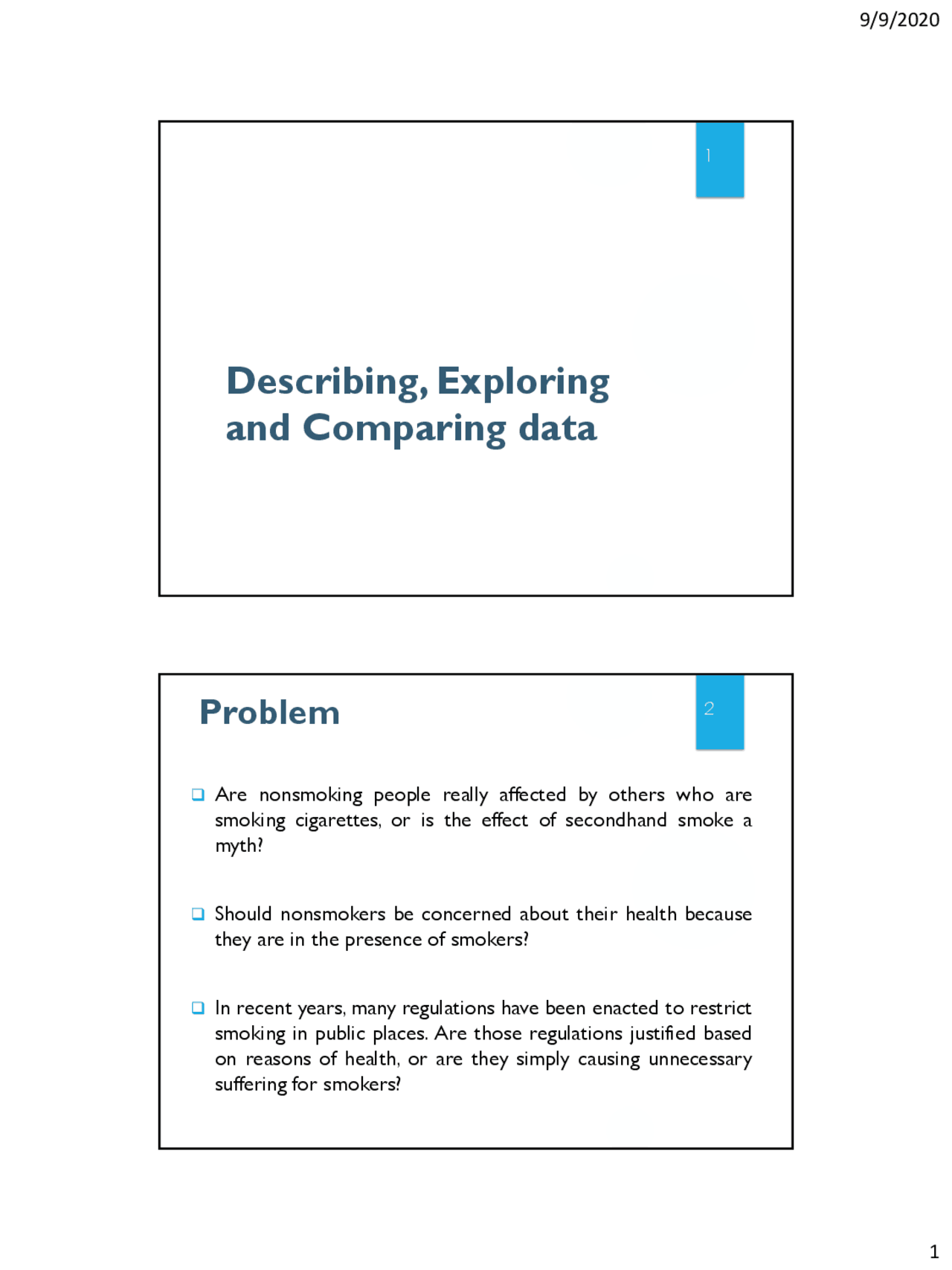 Biostatistics Lecture Docsity