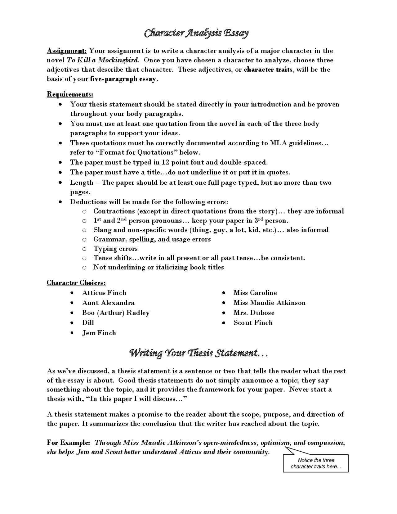  Character Analysis Example How To Write A Character Analysis Essay 
