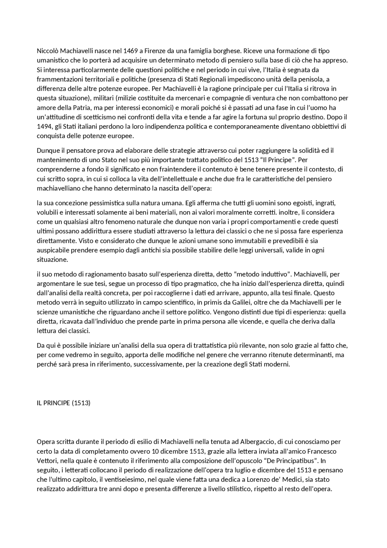 Niccolò Machiavelli Il Principe Docsity