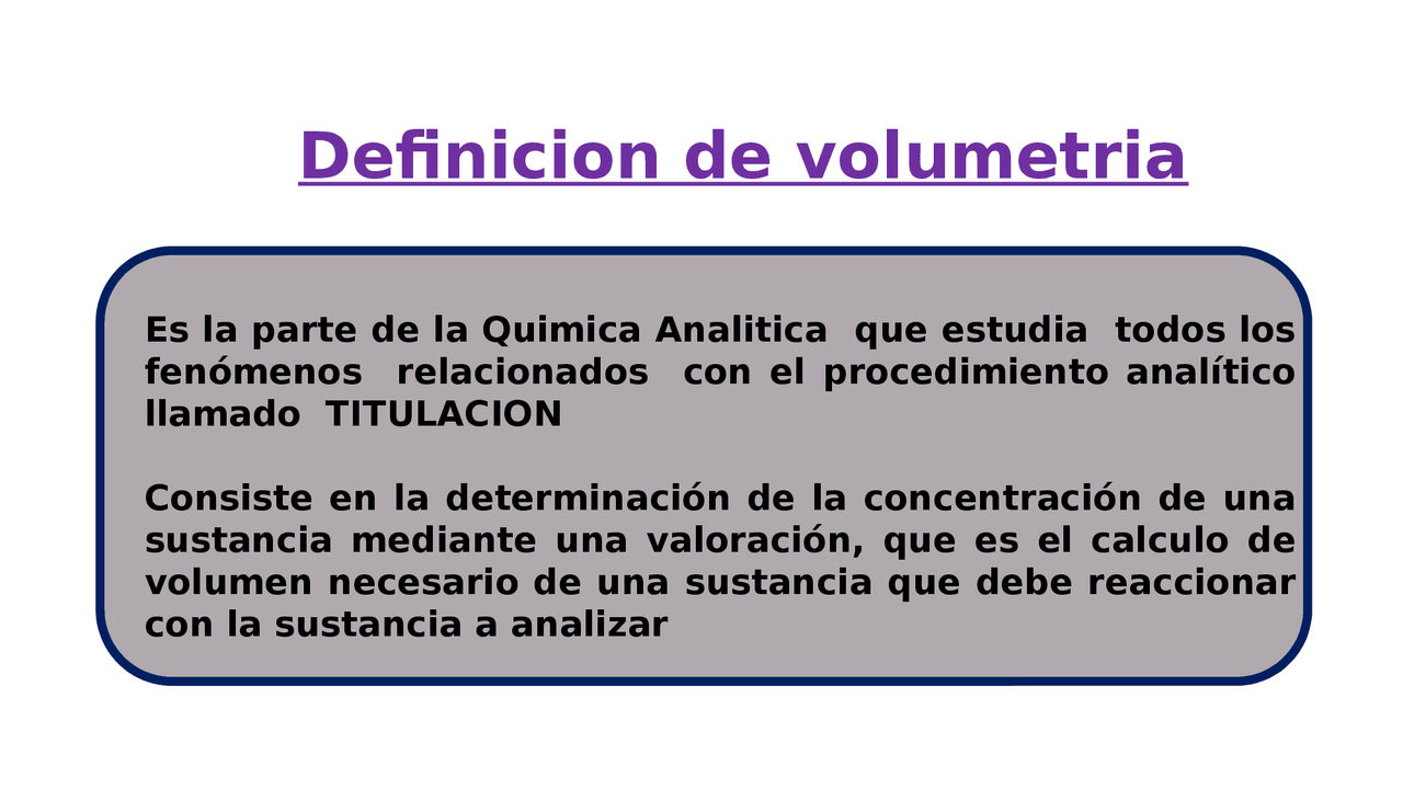 VOLUMETRIA EN ANALITICA - Docsity