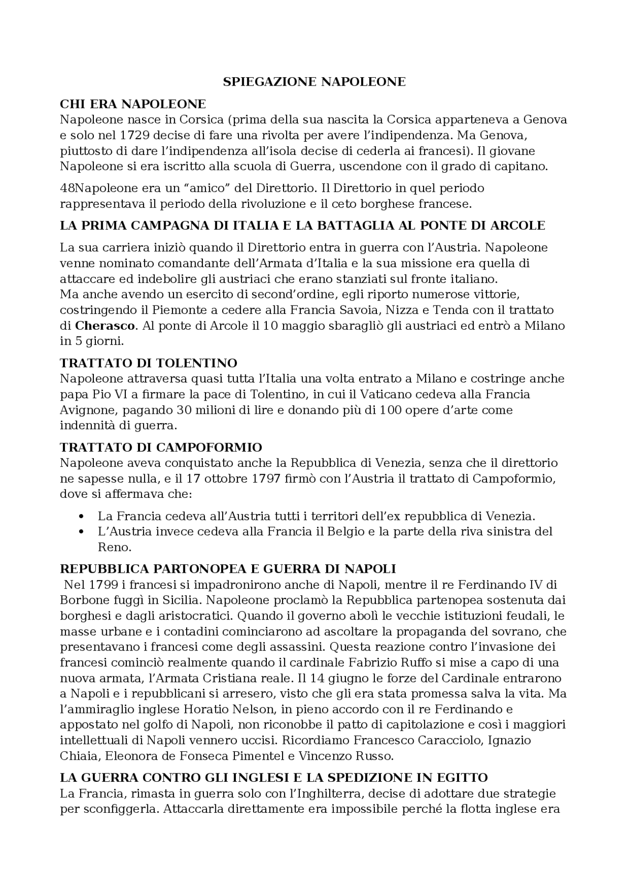 Appunti su Napoleone (liceo) - Docsity