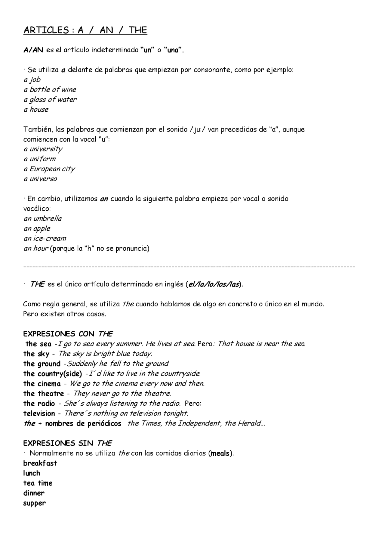 APRENDE LOS ARTICULOS - Docsity