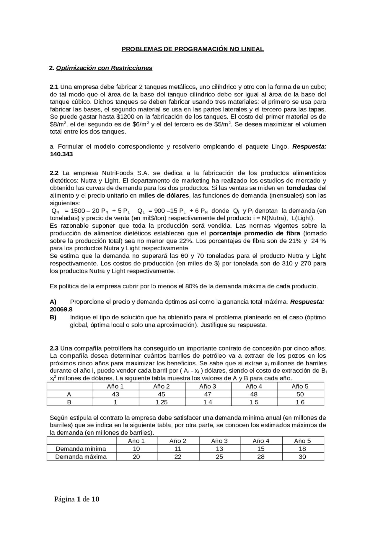 Programación Lineal De Programacion Docsity