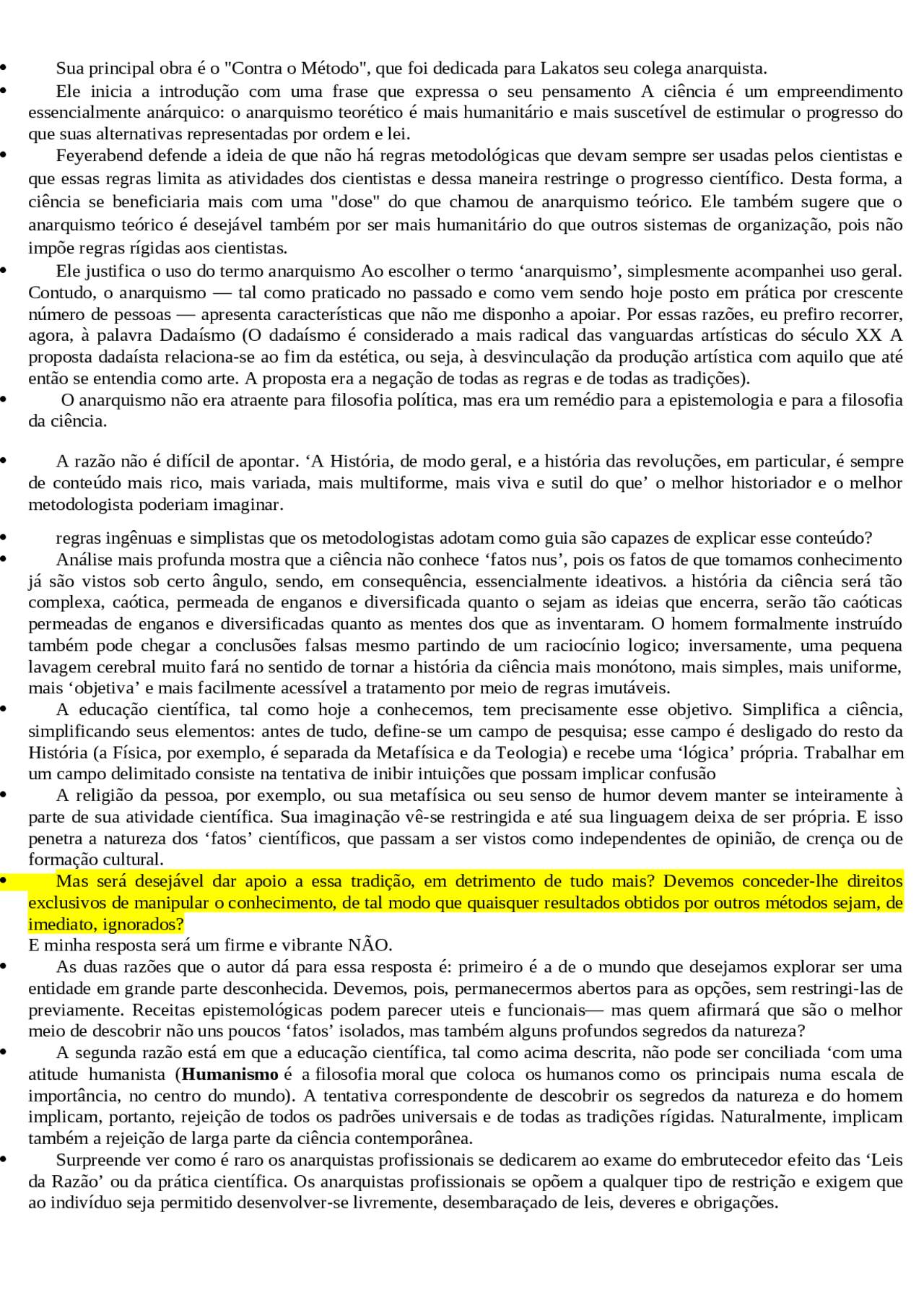 Feyerabend Resumo Contra O Metodo Docsity
