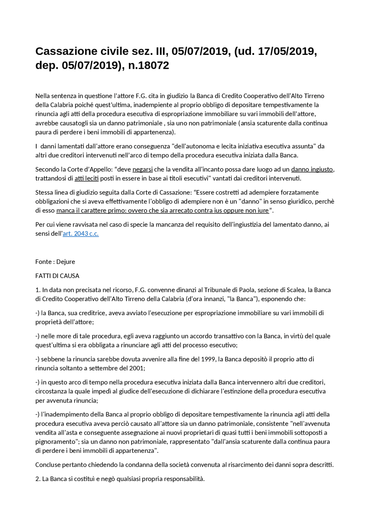 Cassazione Civile Sezioni Docsity