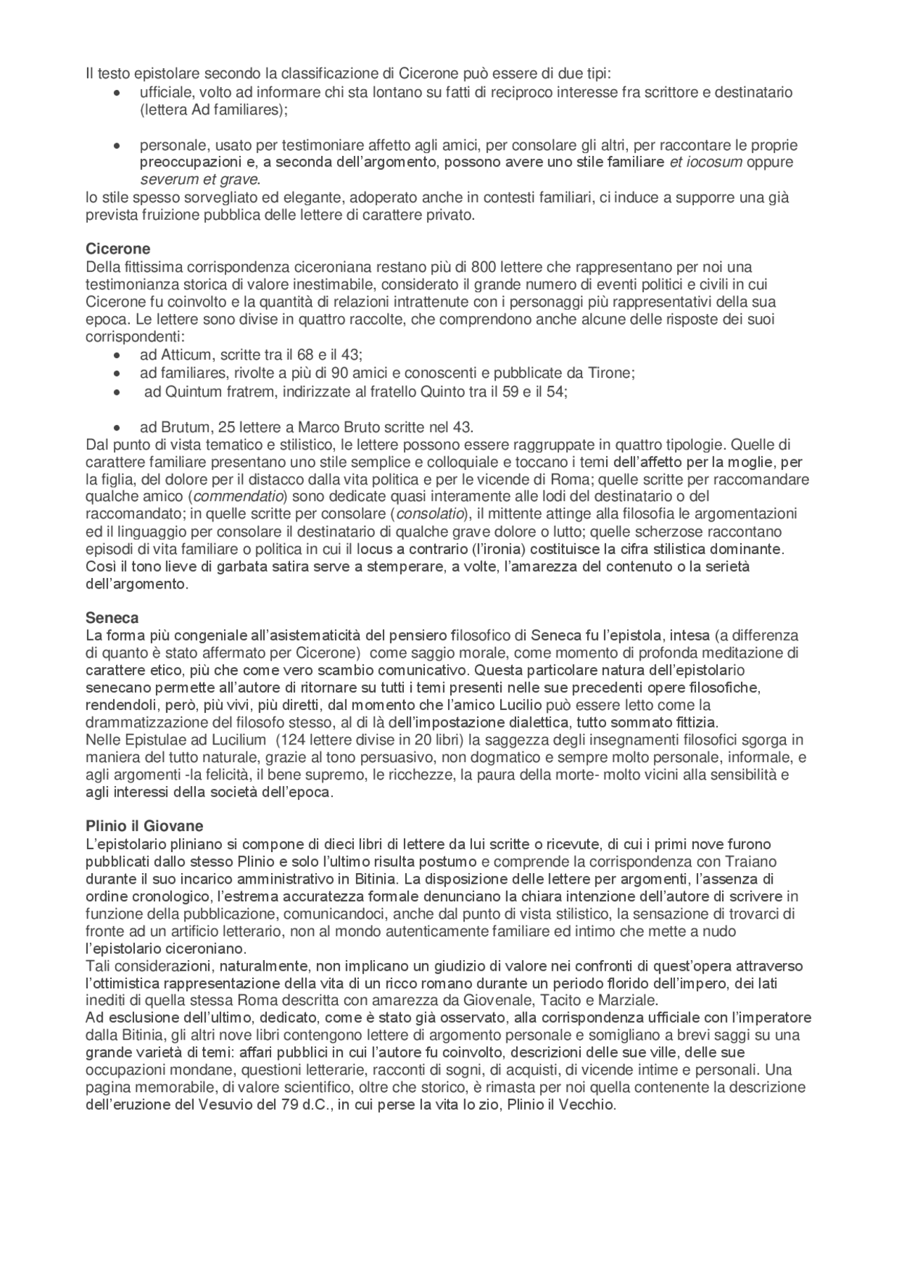 Confronto Tra I Vari Tipi Di Epistolari Docsity