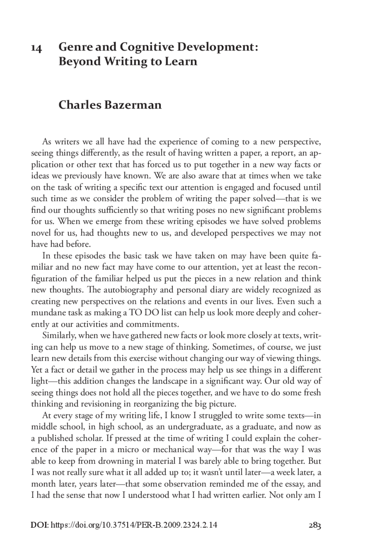 Genre and Cognitive Development: Beyond Writing to Learn | Essays ...