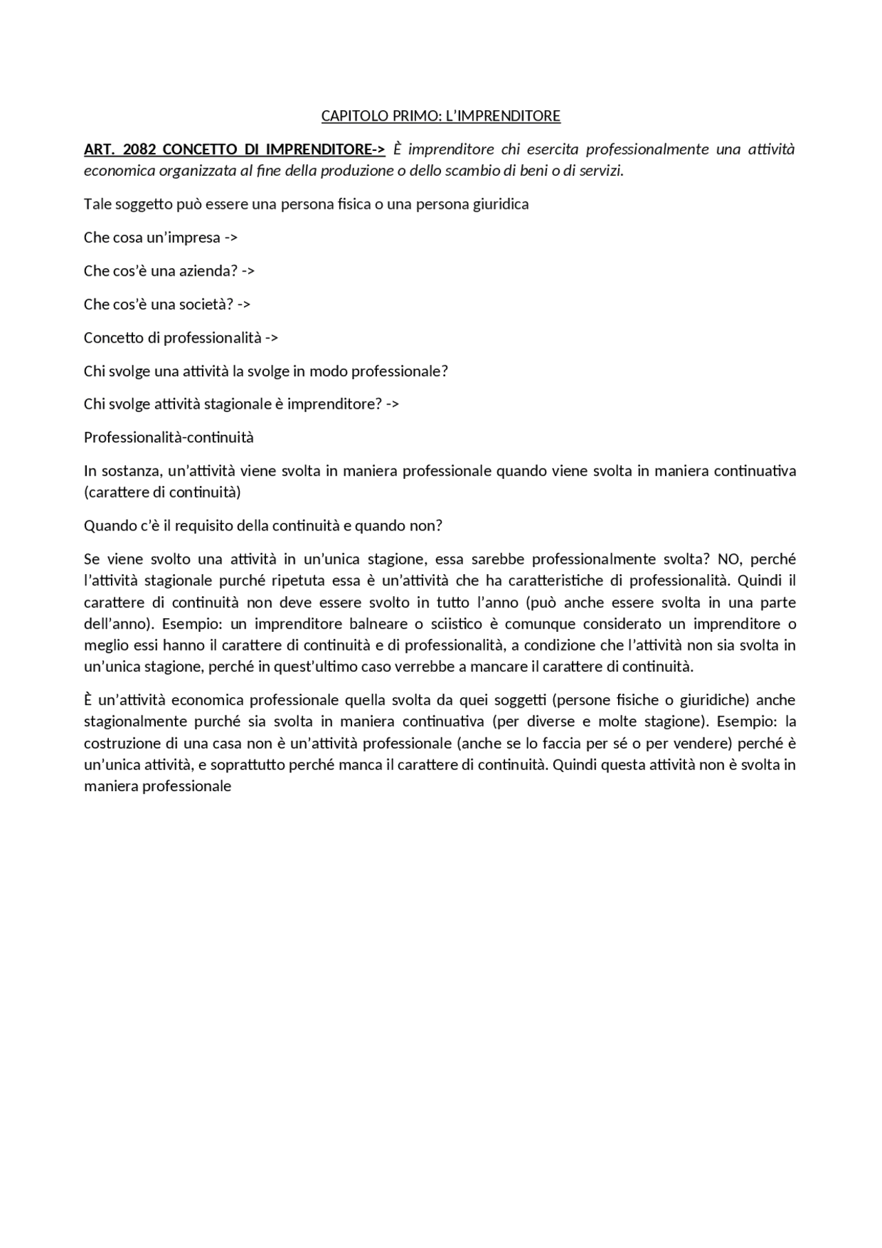 Appunti Diritto Commerciale Docsity