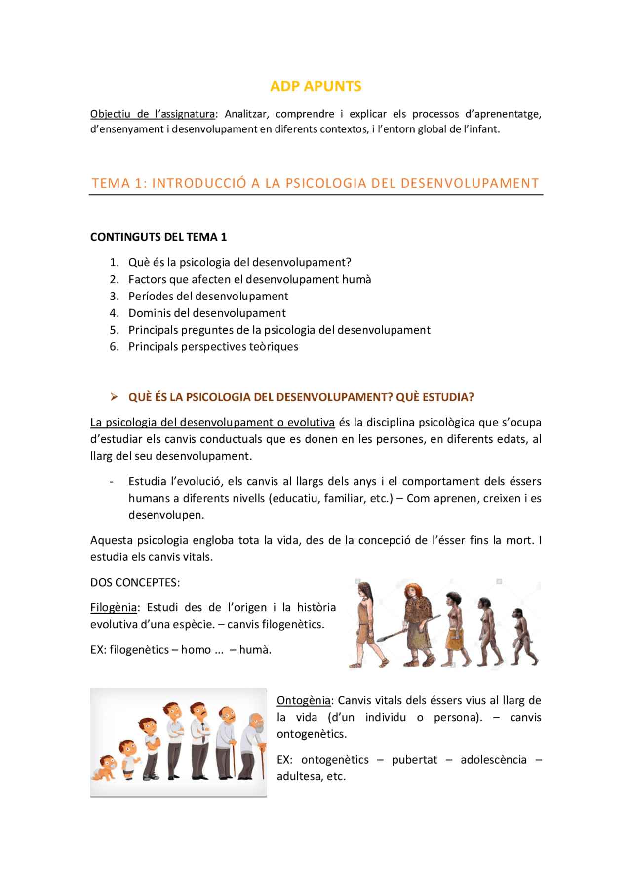 Psicologia Del Desenvolupament Tema1 Docsity
