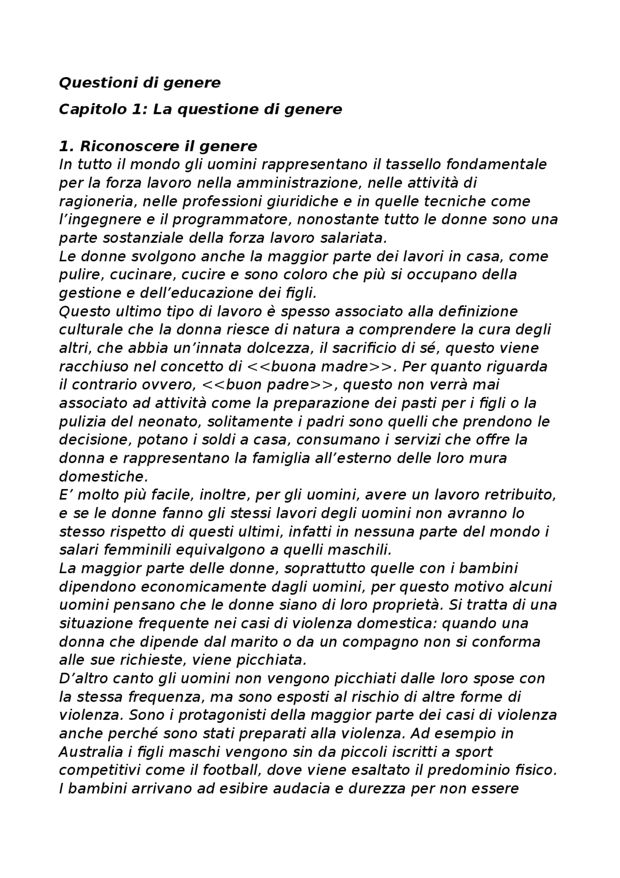Questioni Di Genere Connel Docsity