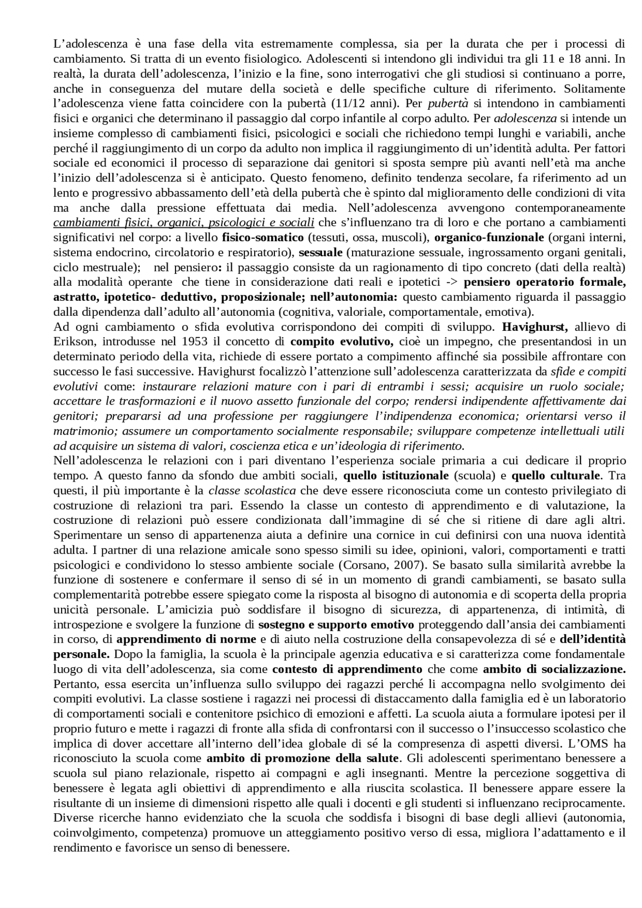 Psicologia Evolutiva Docsity
