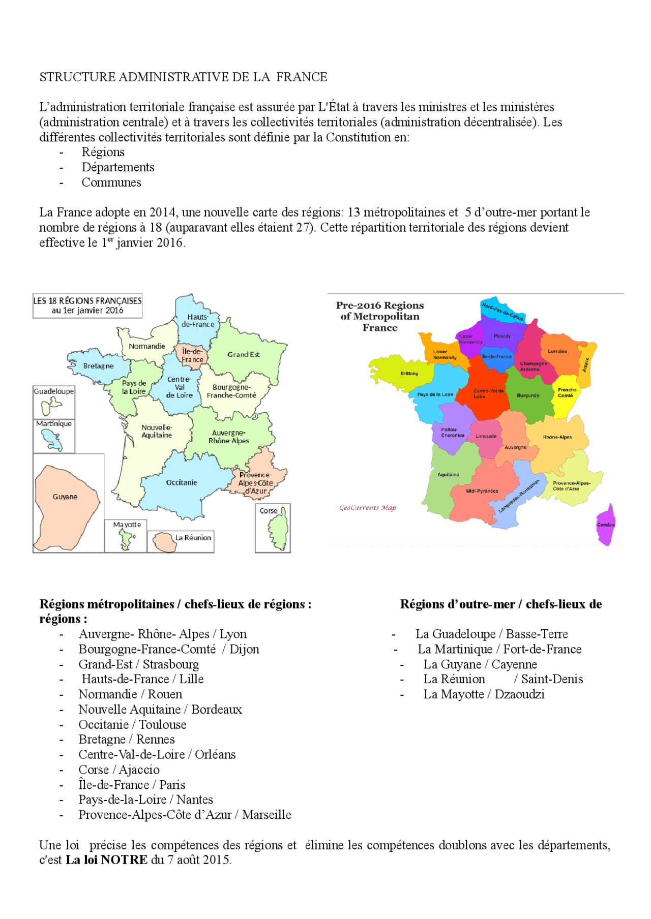 Structure administrative france - Docsity