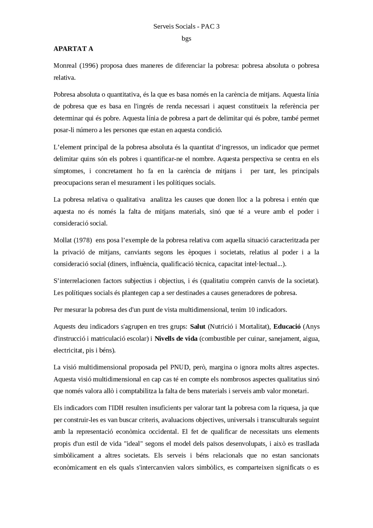 Serveis Socials Pac 3 Docsity