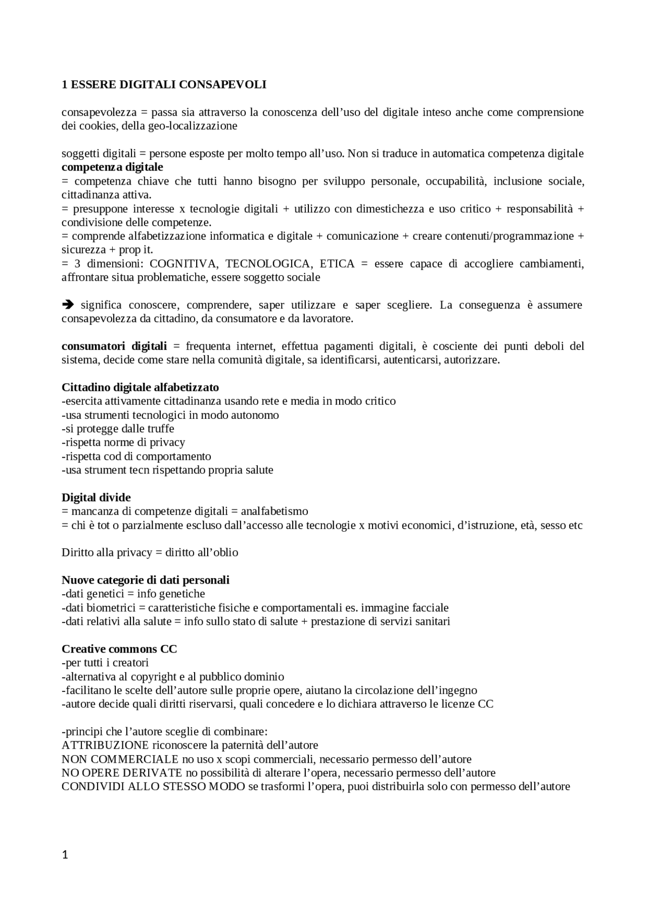 Test Informatica Bicocca Docsity