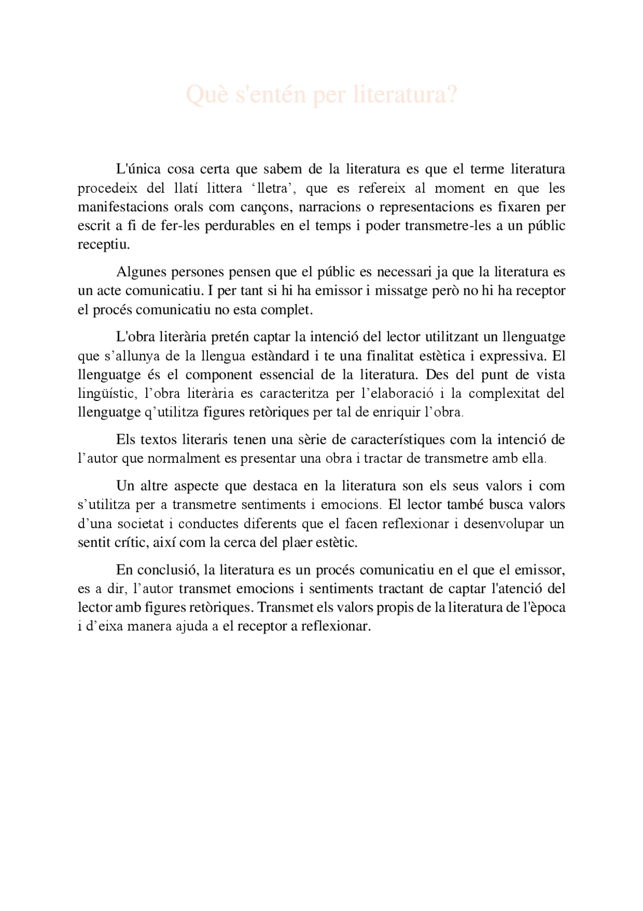 Literatura Valenciano - Docsity