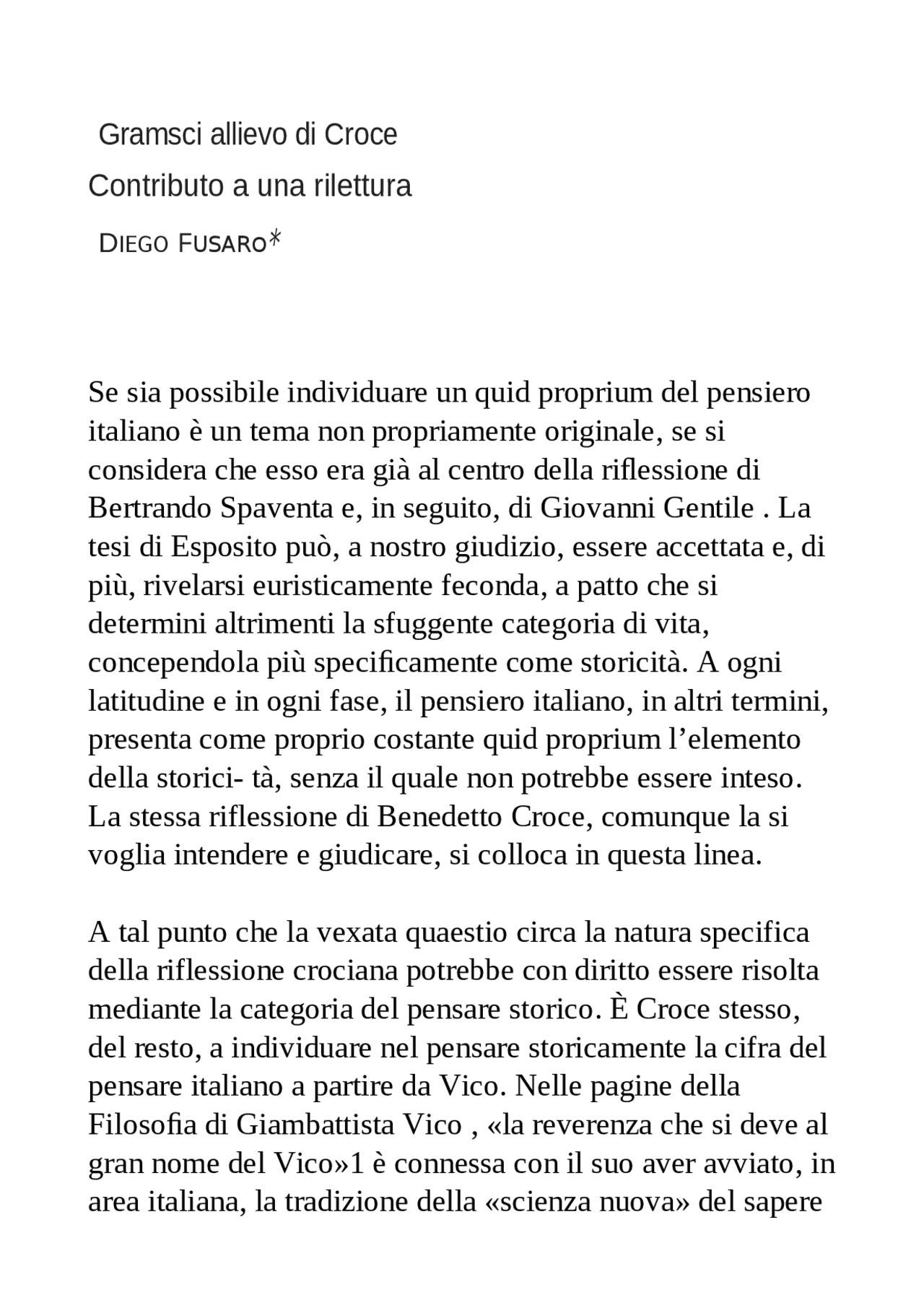 Saggio Di Diego Fusaro Docsity