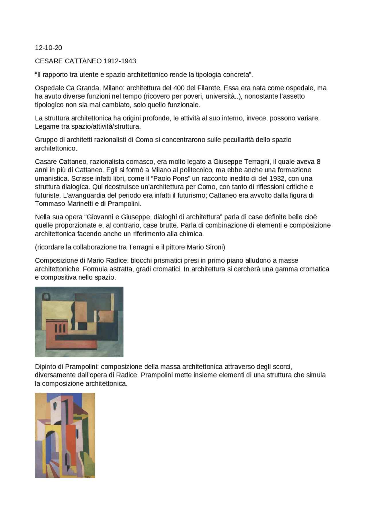 Cattaneo Vita E Opere Docsity