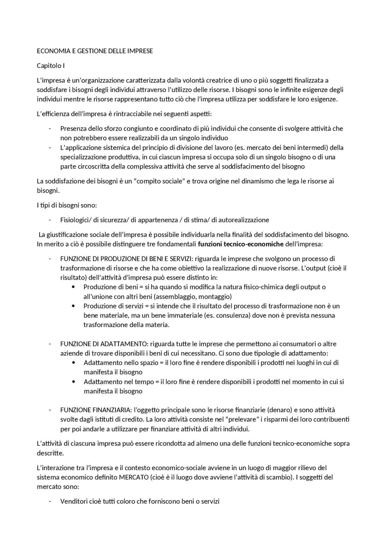 Gestione Di Impresa Docsity
