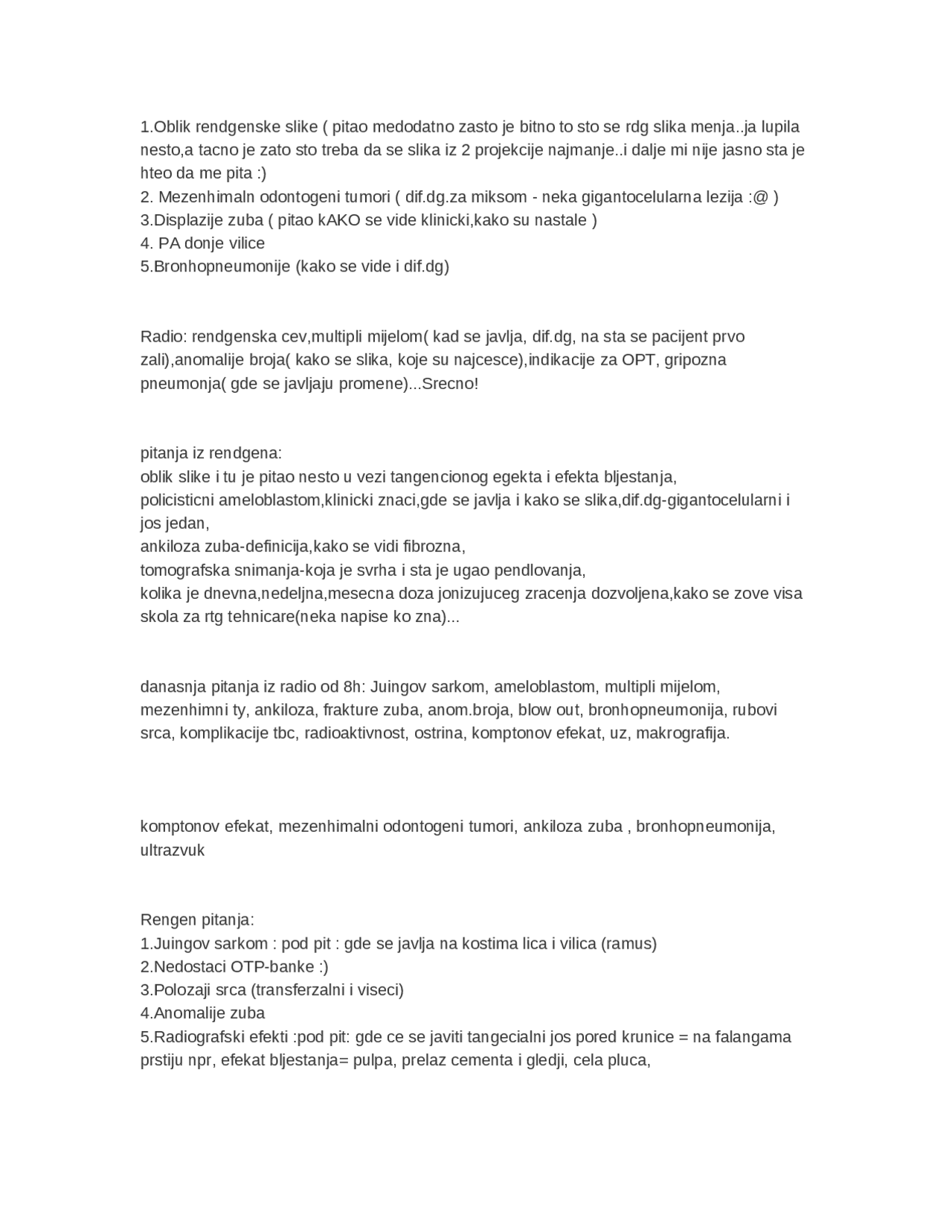 Radiologija stomatoloska - Docsity