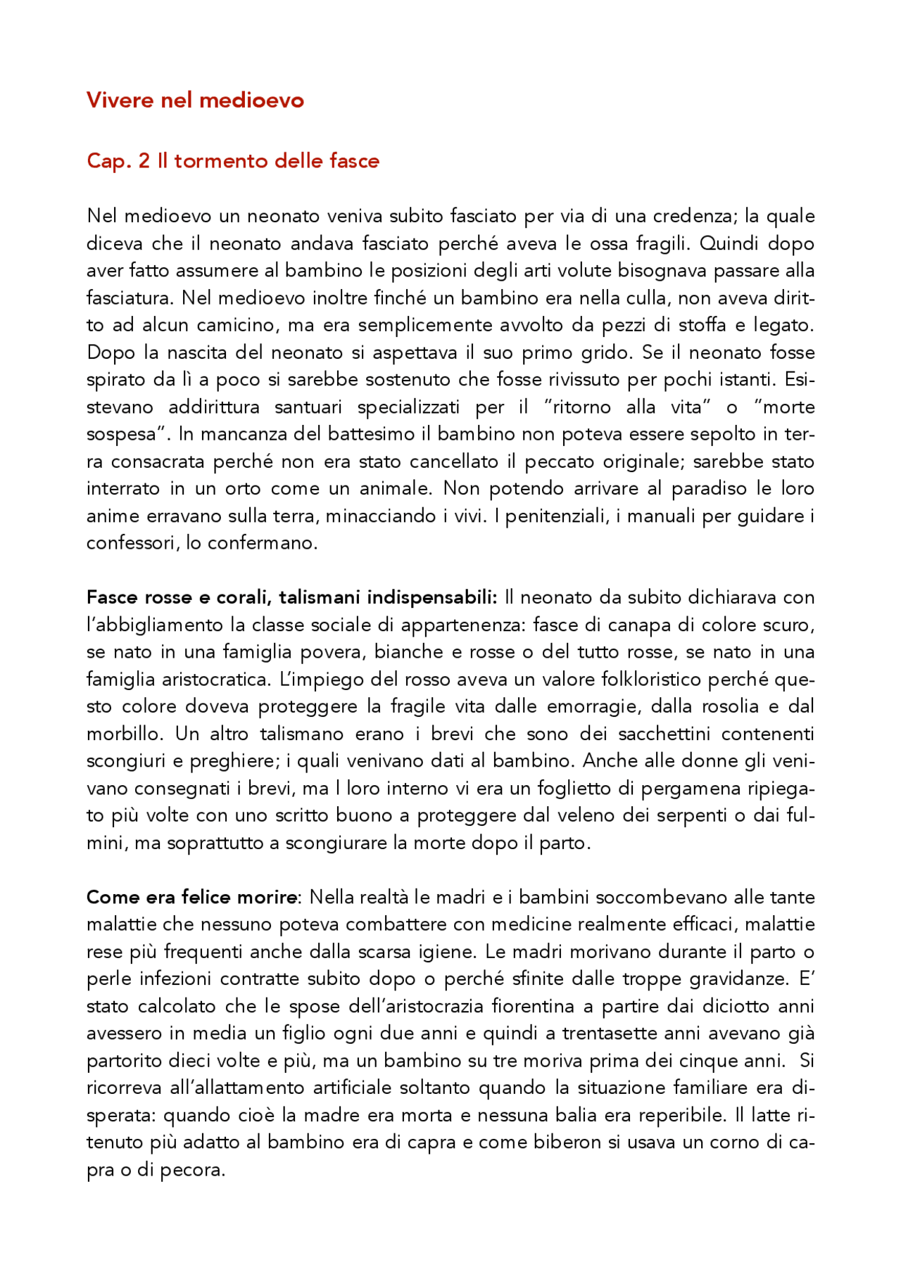 Vivere Nel Medioevo Donne Uomini E Soprattutto Bambini Docsity