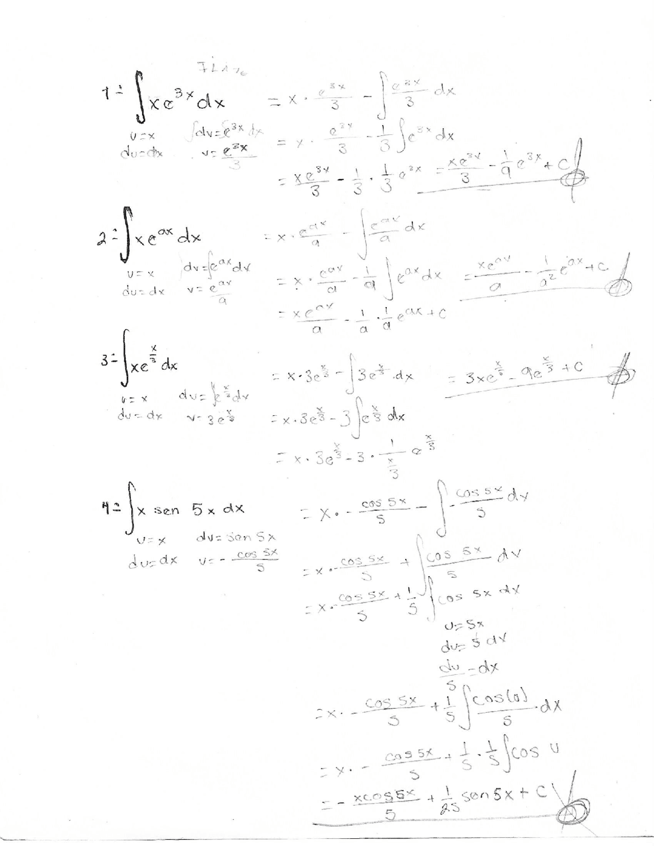 Ejercicios De Calculo Integral Docsity