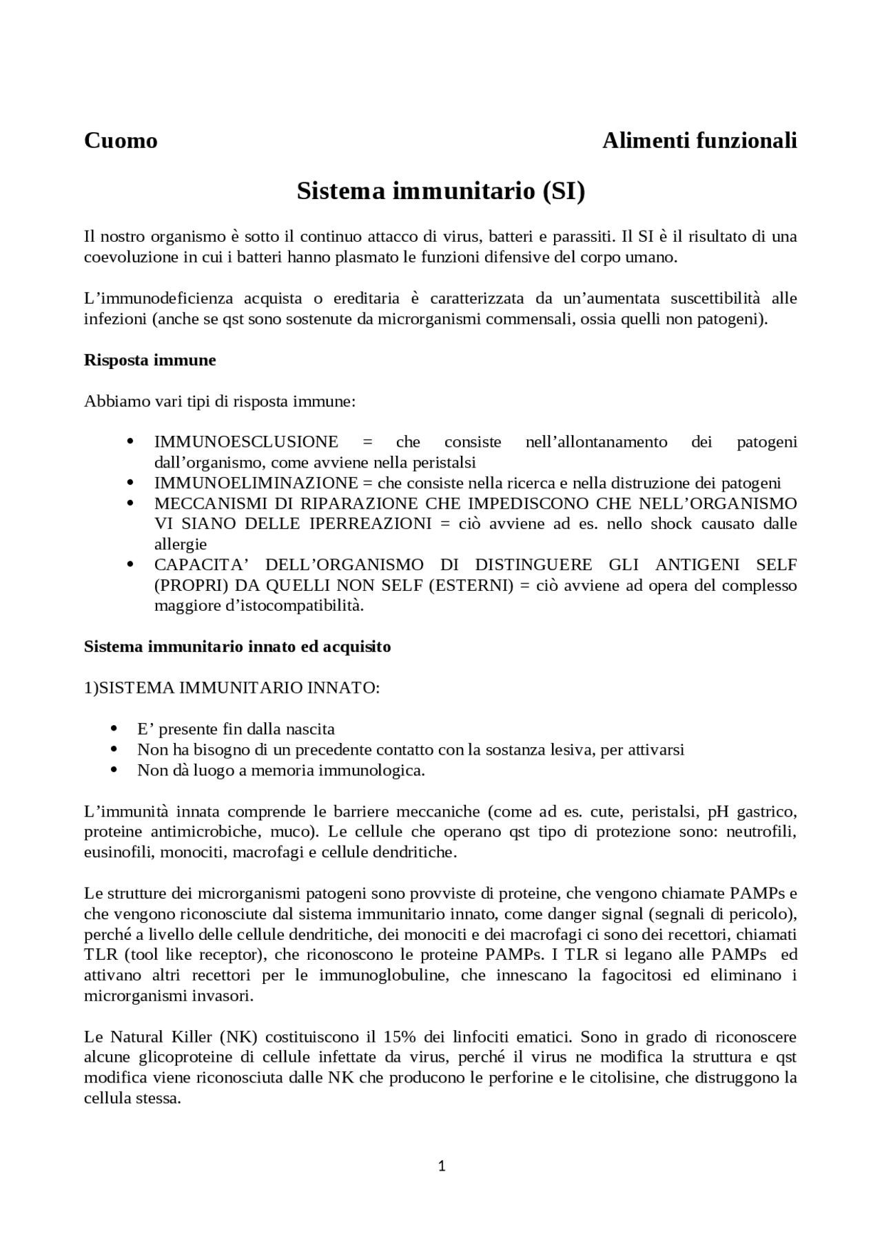 Alimenti Funzionali Scienze Della Nutrizione Umana Appunti Di