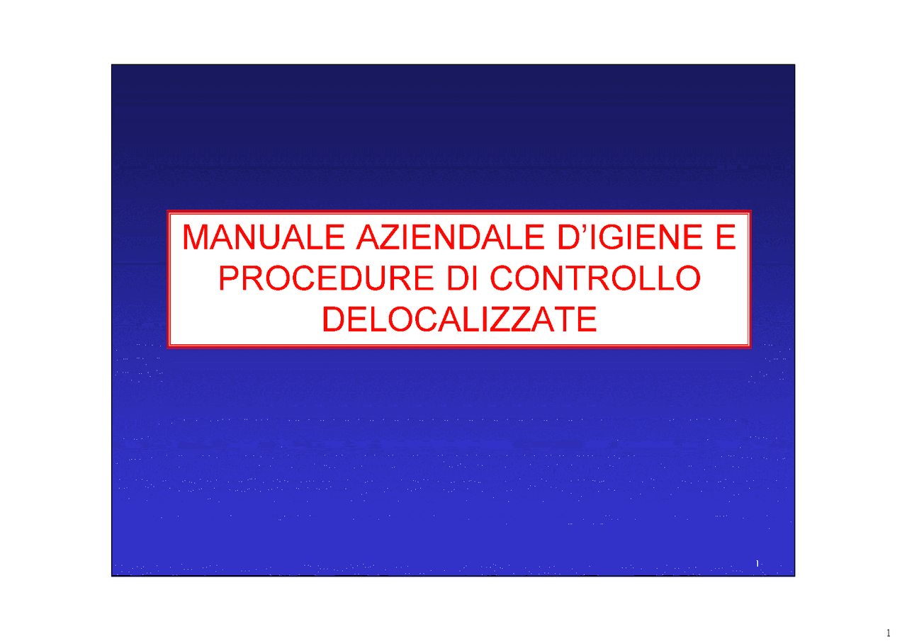 Manuale Sulligiene Docsity