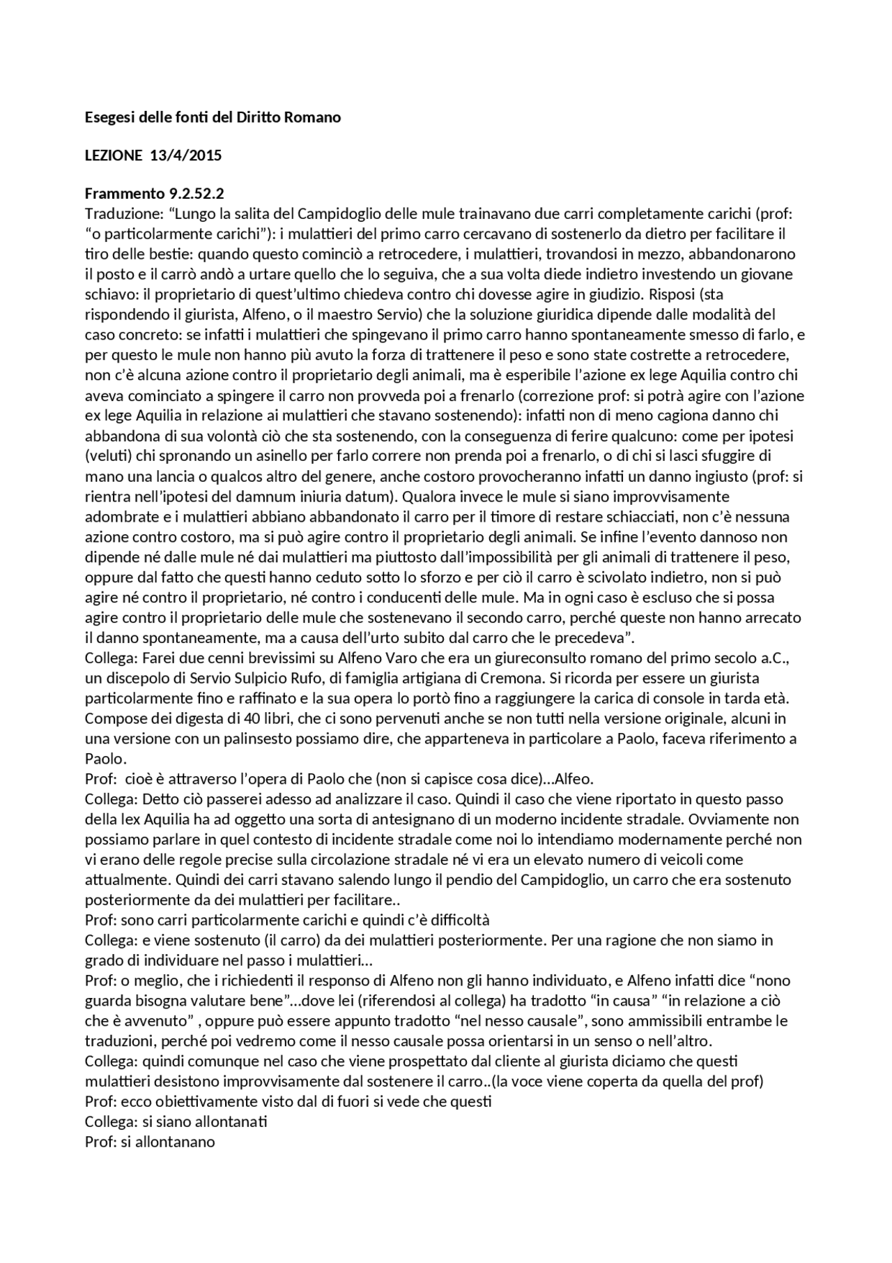 Esegesi Delle Fonti Di Diritto Romano Docsity