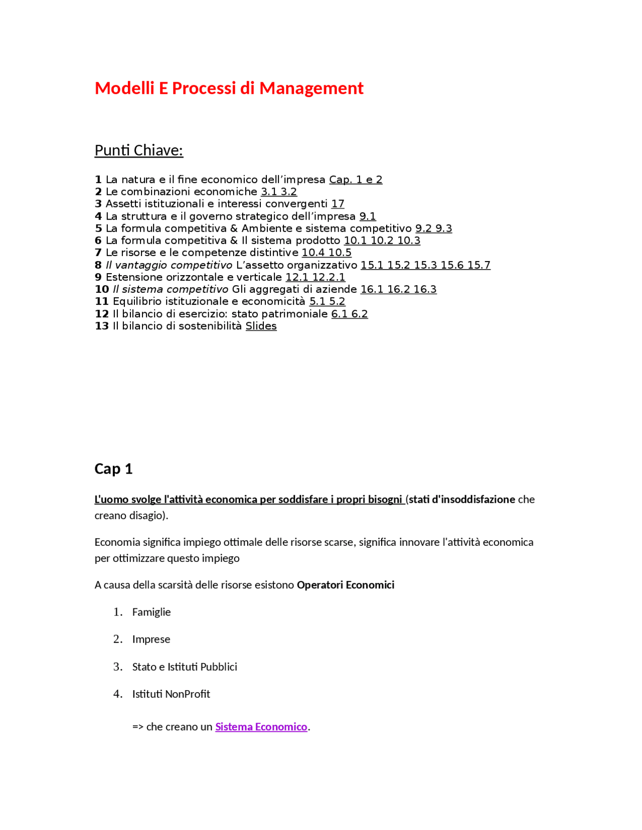 Modelli E Processi Di Management Globale Sintesi Manelli Docsity