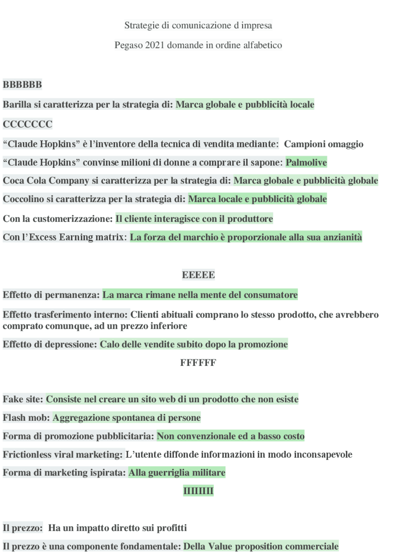 Strategie Di Comunicazione Dimpresa 2021pegaso Docsity