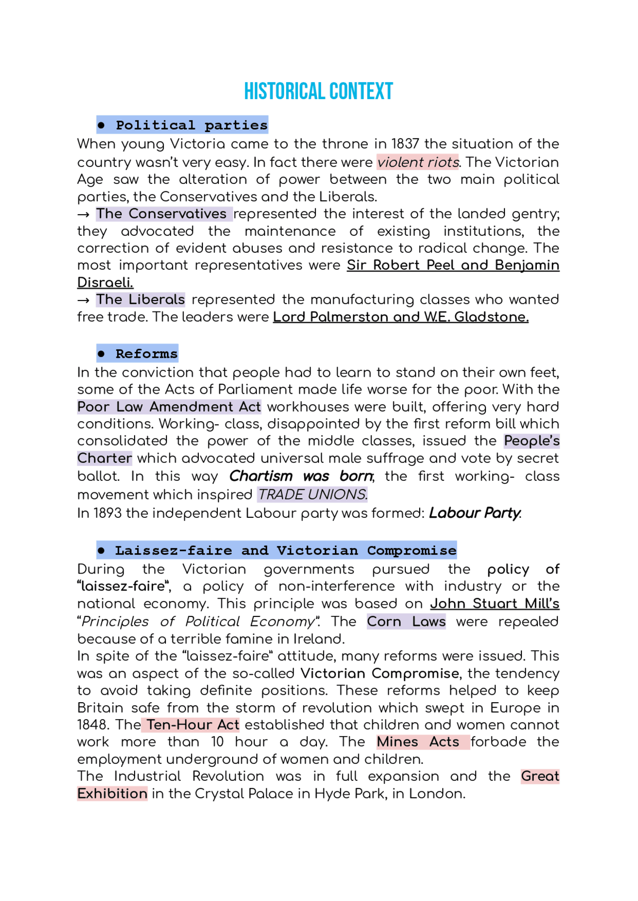 The Victorian Age (1837-1901) - Docsity