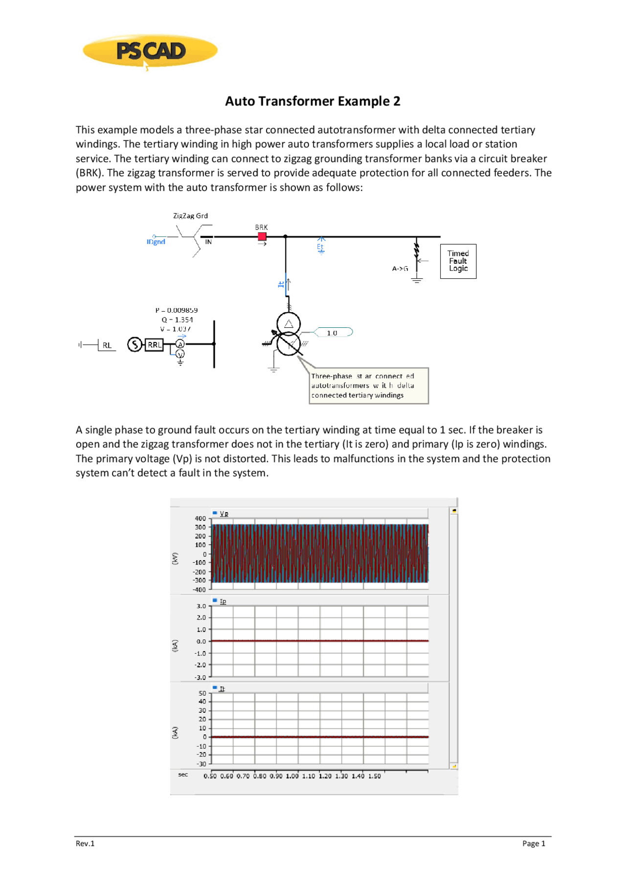 Auto transformer Example 2 PSCAD - Docsity